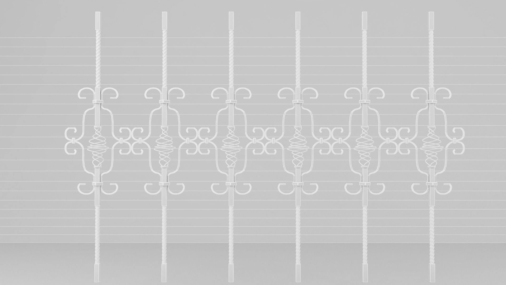 wrought iron railing 3D model | CGTrader