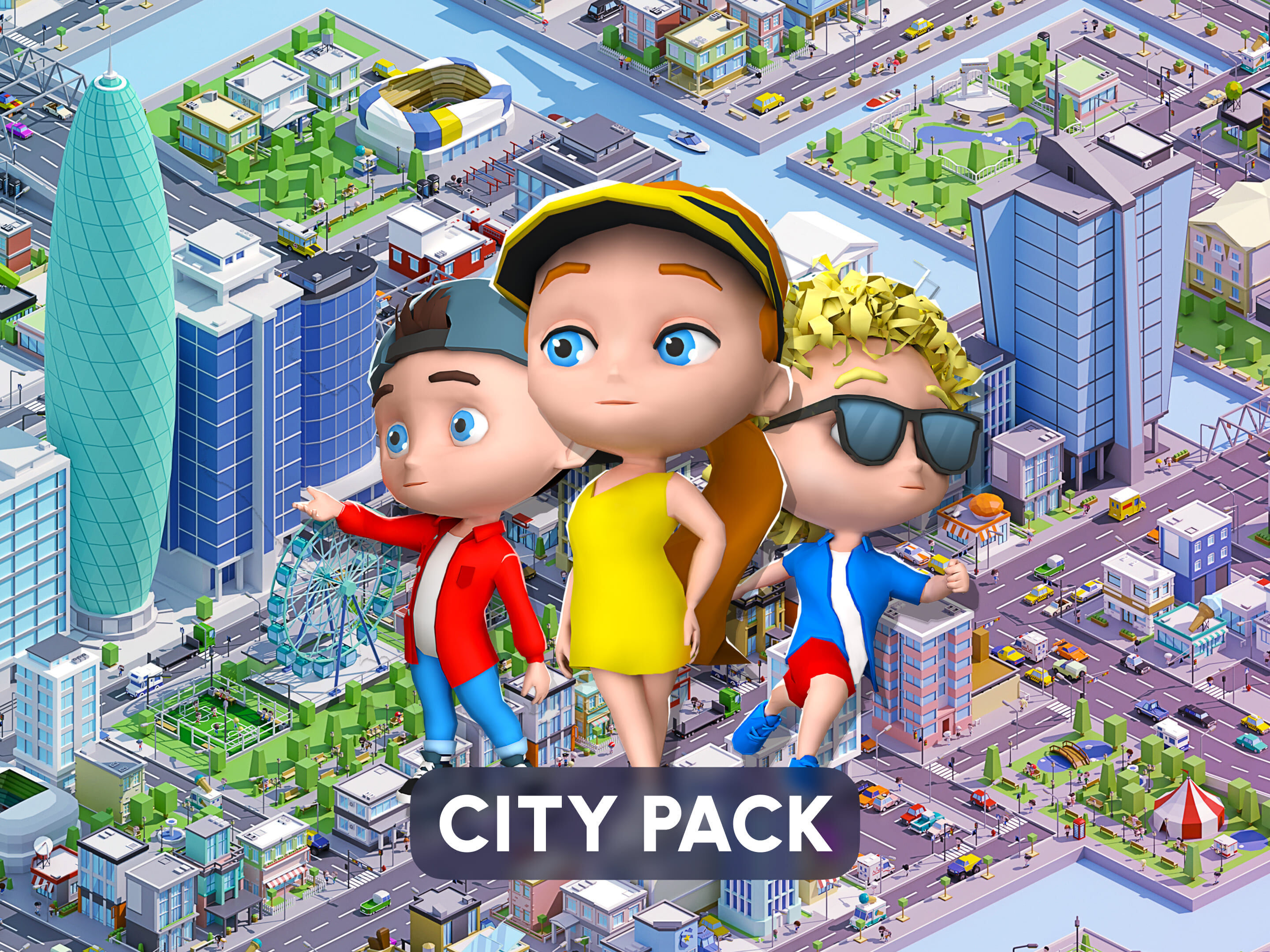 3D model City Pack VR / AR / low-poly | CGTrader