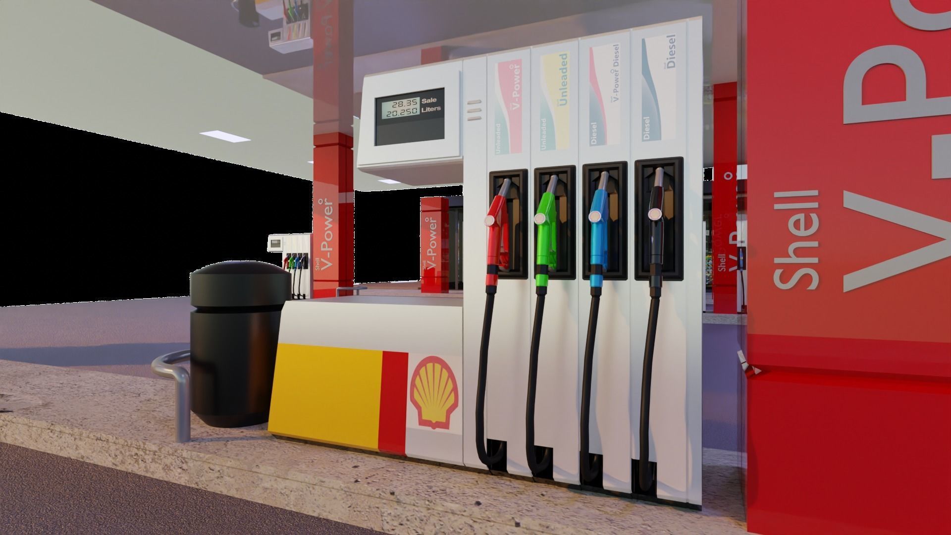 Shell Gas Station 3D model | CGTrader