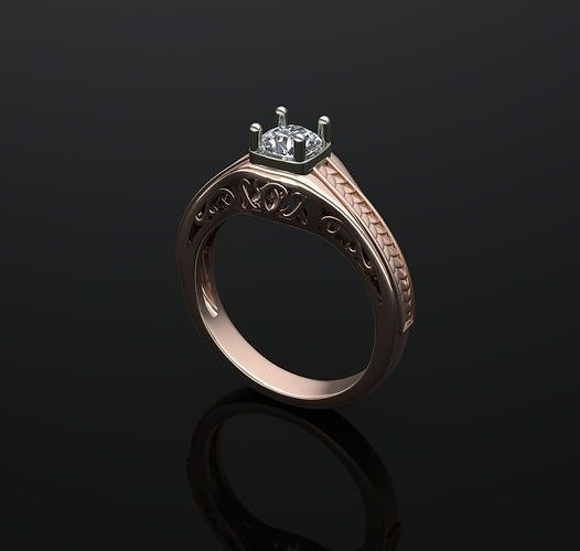 Solitaire Ring 3D model 3D printable | CGTrader