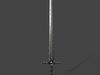 3D model Simple medieval dark metal sword 8 k textures lowpoly VR / AR ...