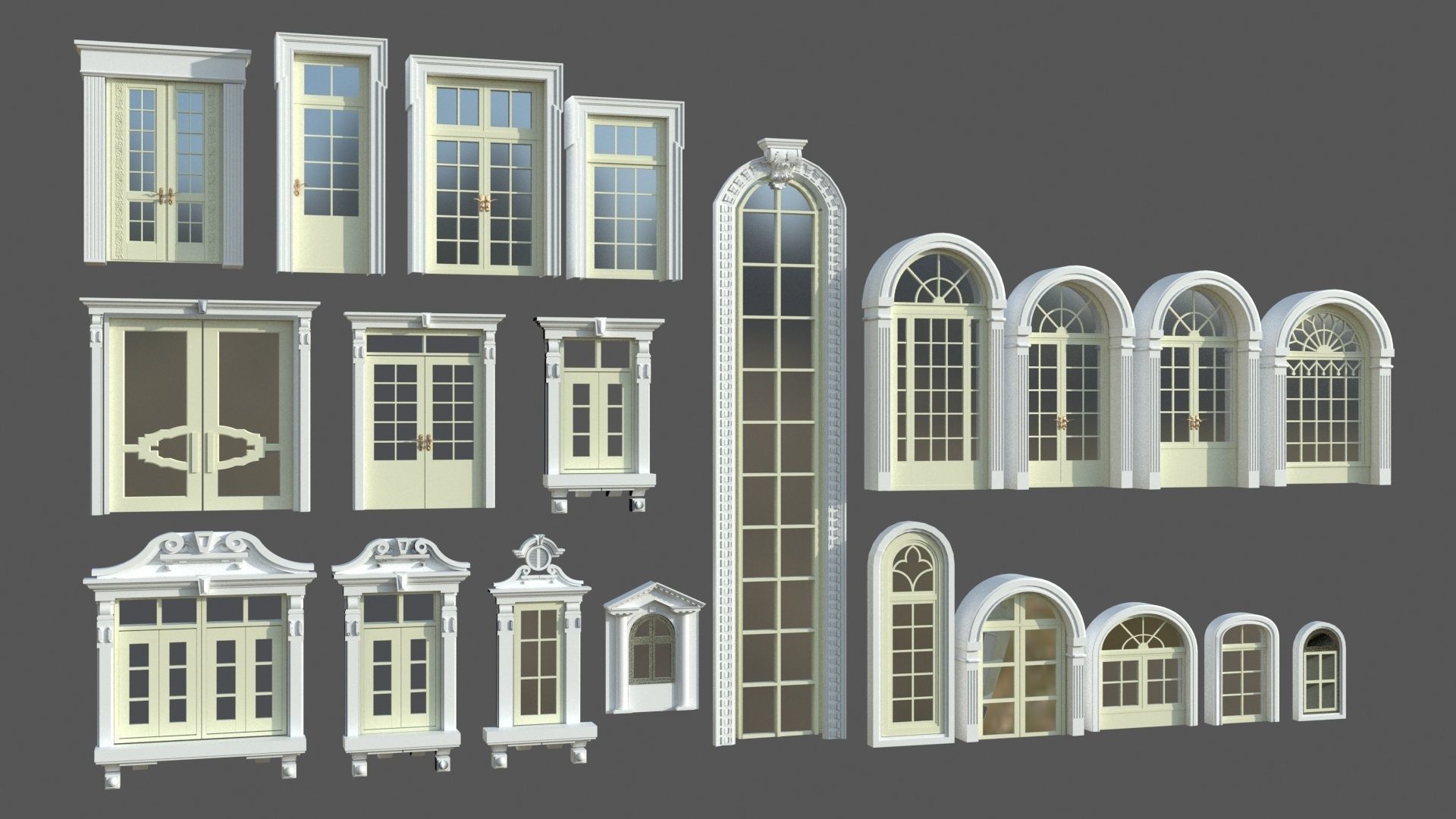 Doors Windows set 3D model | CGTrader