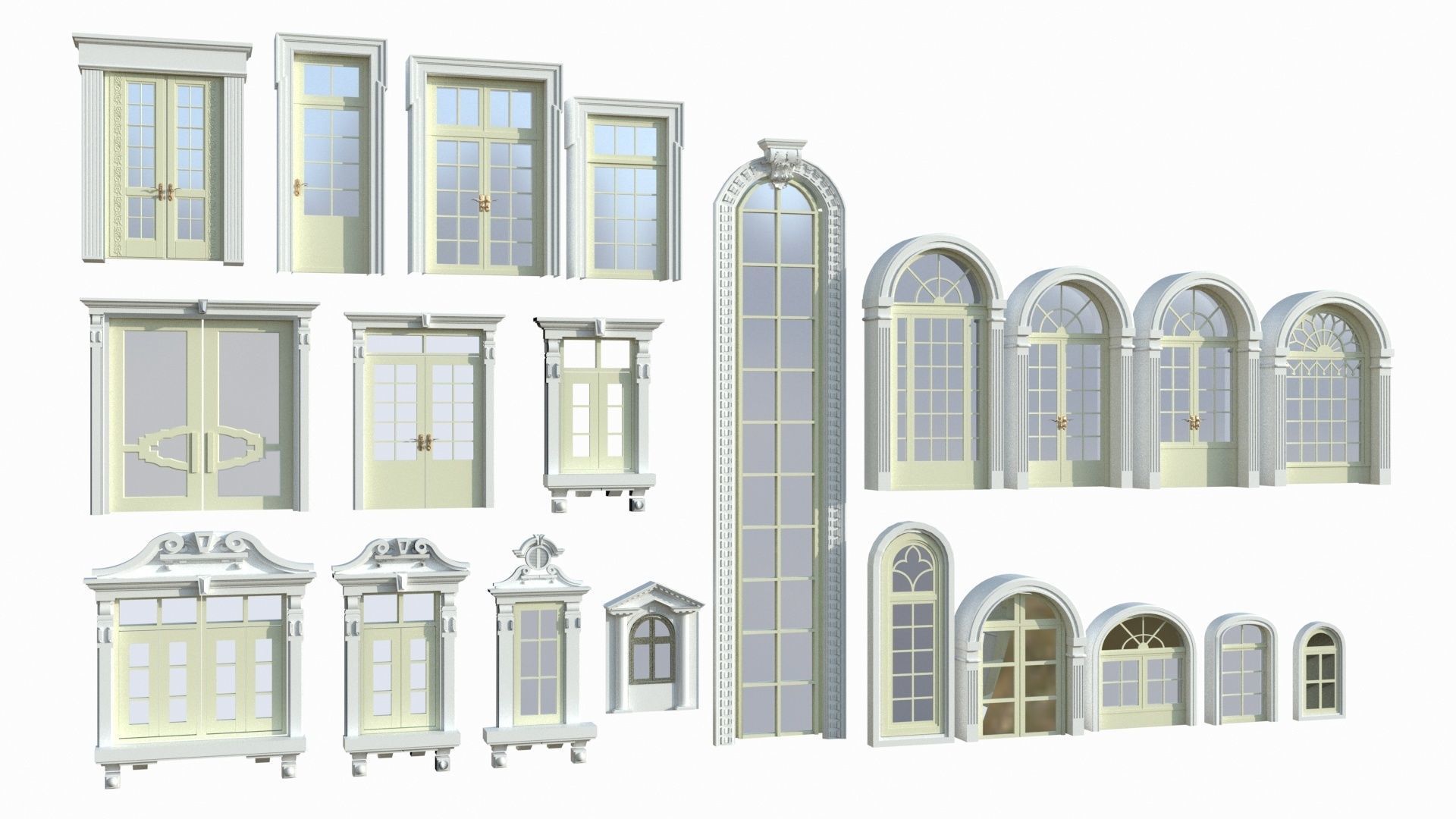 Doors Windows set 3D model | CGTrader