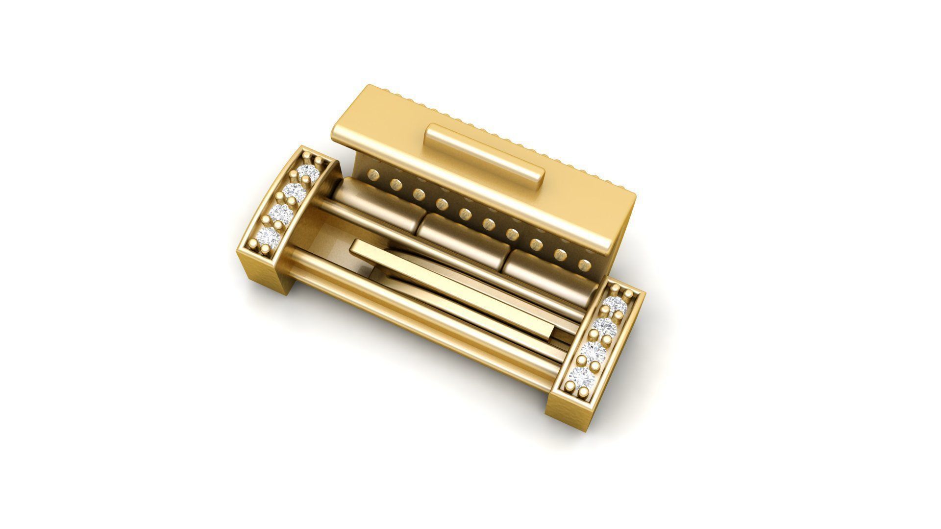 5 and half mm Diamond and Plain Lock Combination 3D Model Collection ...