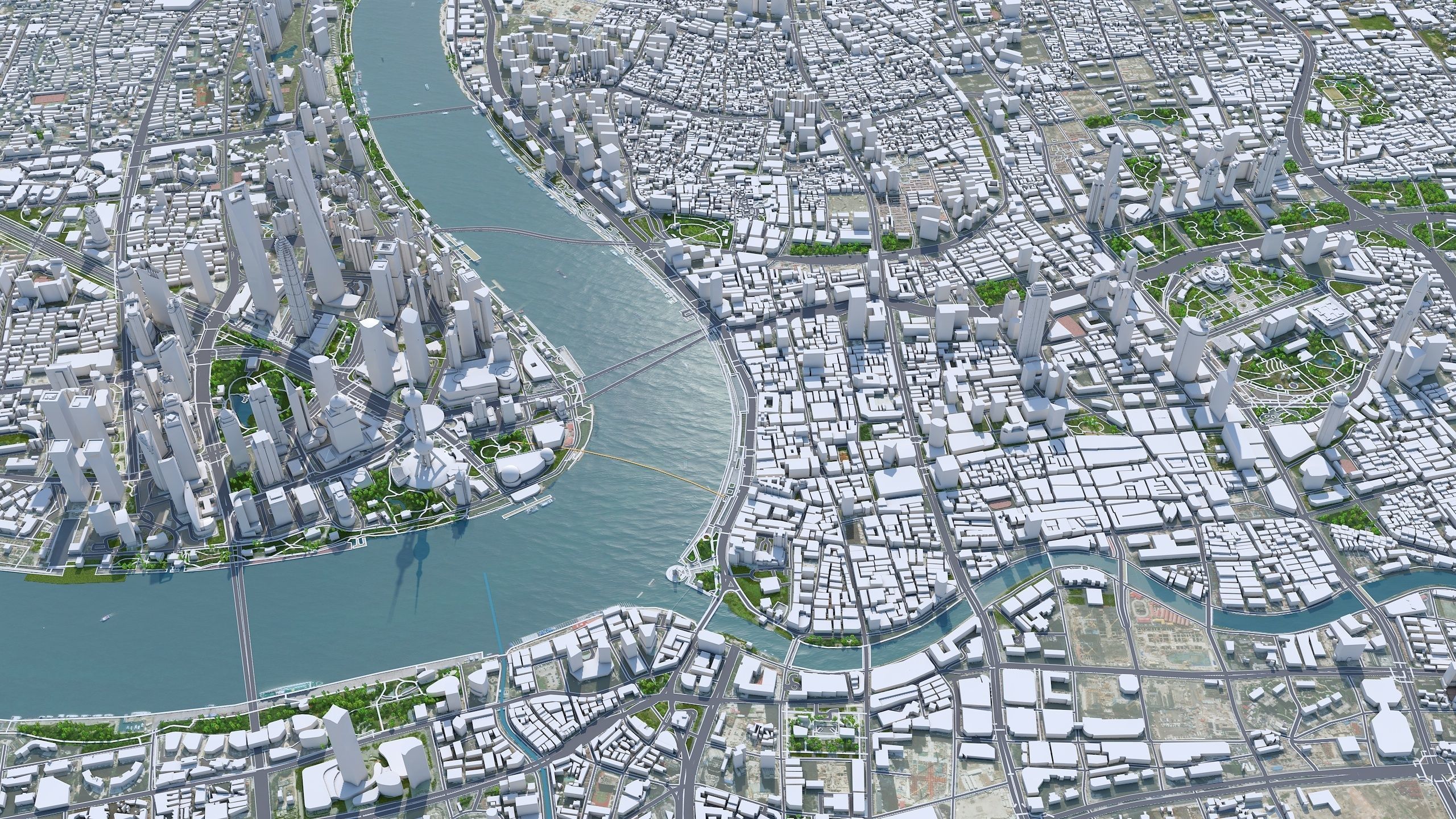 3D model Shanghai Downtown China VR / AR / low-poly | CGTrader