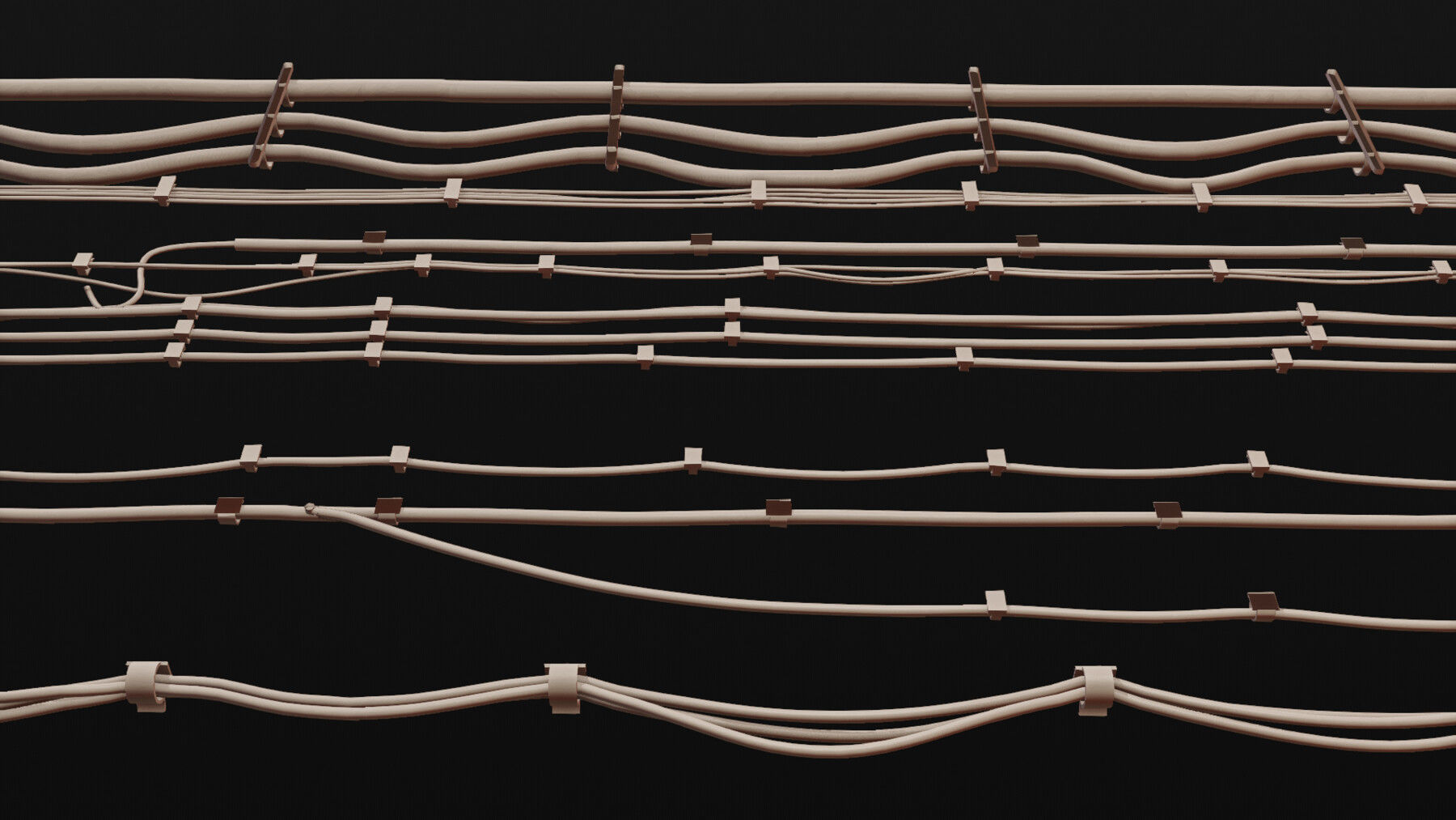 Tileable Cables Model Set 3D model | CGTrader