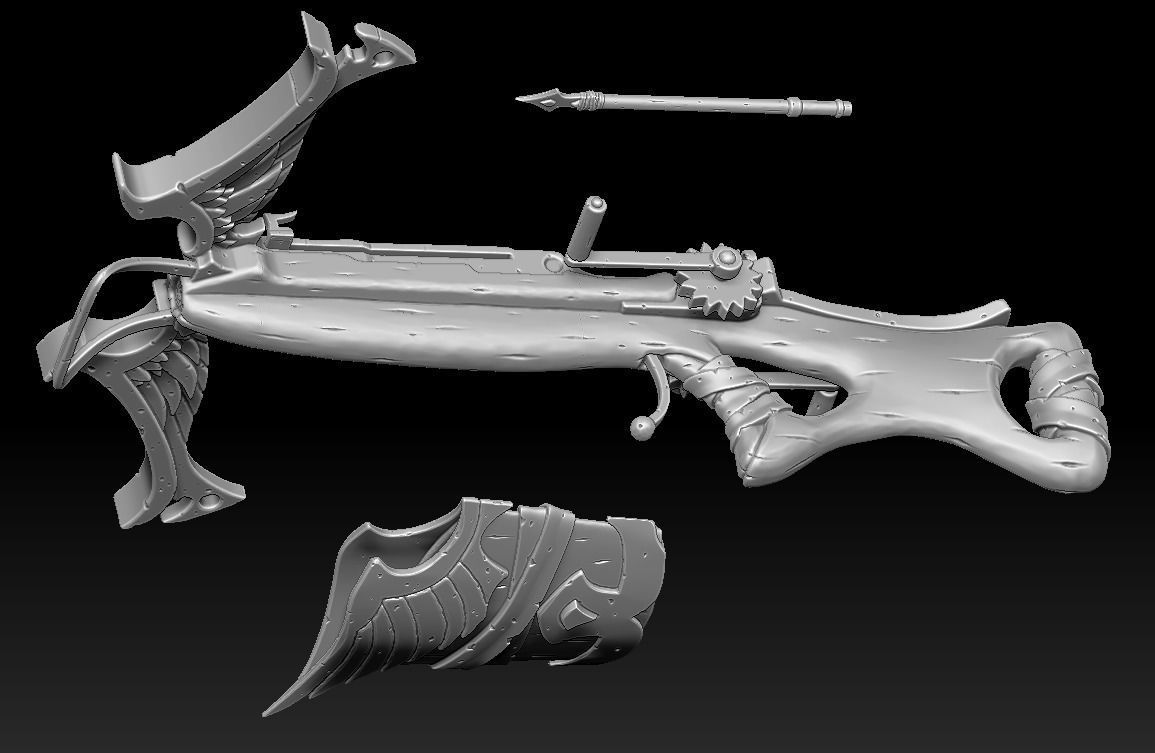 Rune crossbow and quiver 3d print 3D model 3D printable | CGTrader