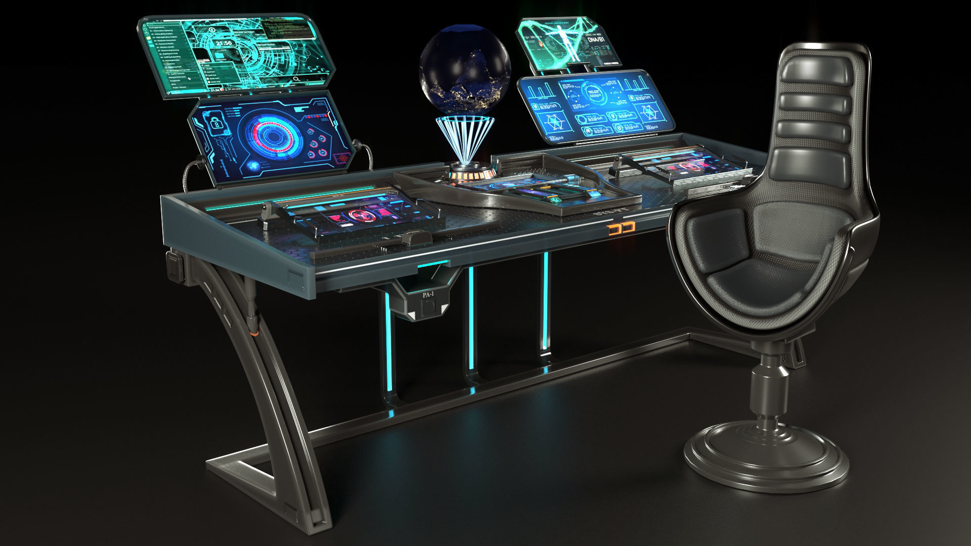Control panel desk 3D model | CGTrader