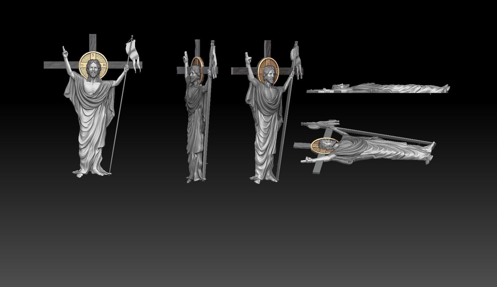 Jesus Christ with Angels 3D model 3D printable | CGTrader