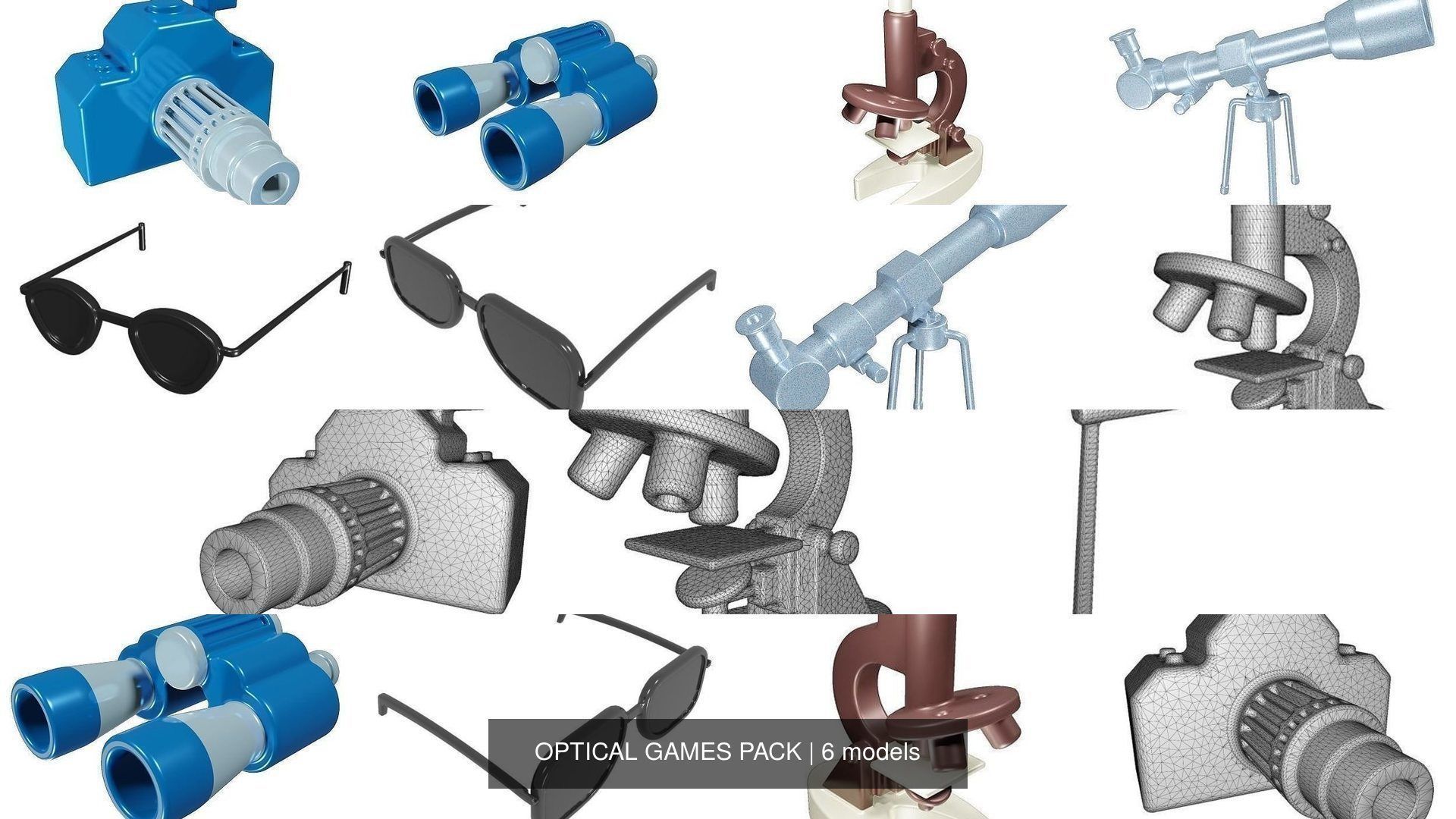 3D Model Collection OPTICAL GAMES PACK VR / AR / low-poly | CGTrader