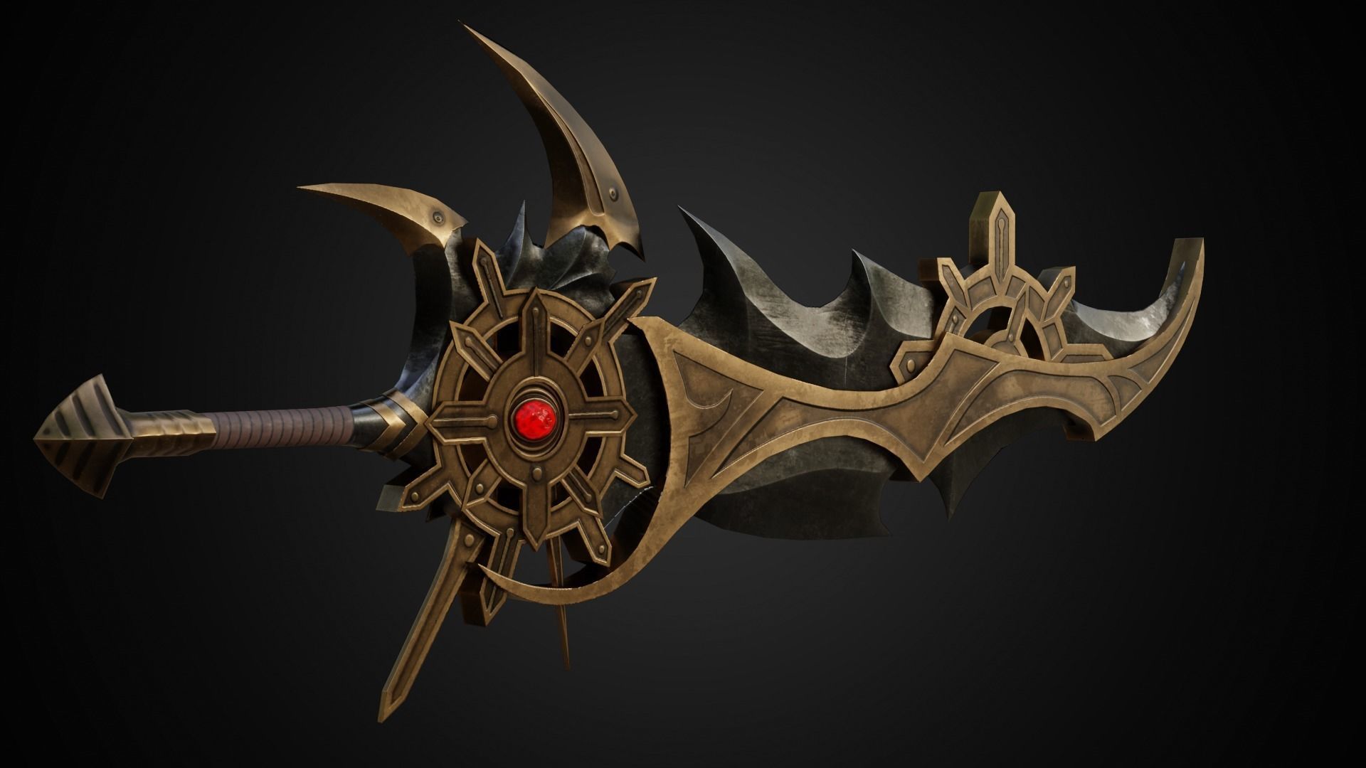 3D model Fantasy gear sword VR / AR / low-poly | CGTrader
