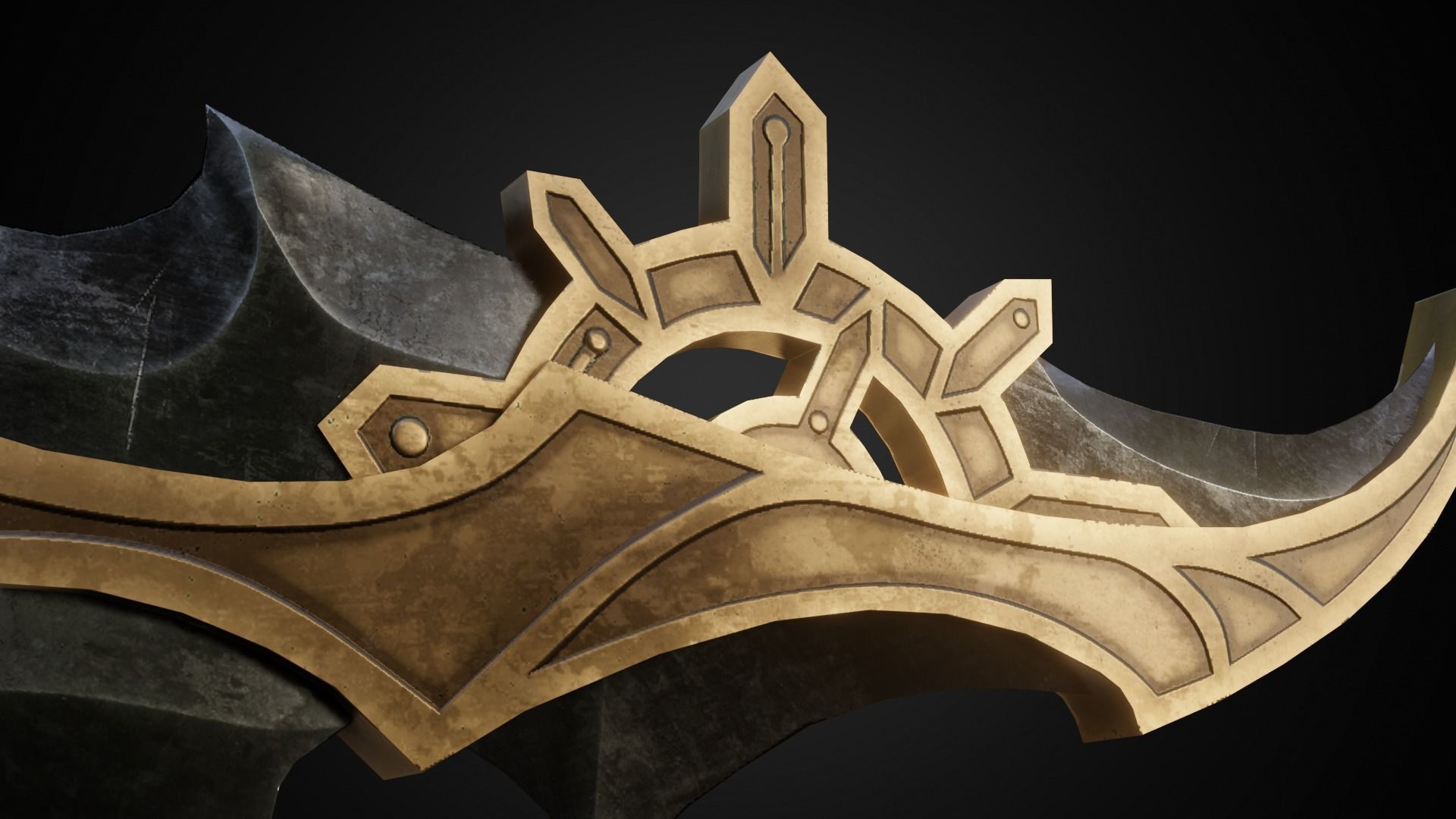 3D model Fantasy gear sword VR / AR / low-poly | CGTrader