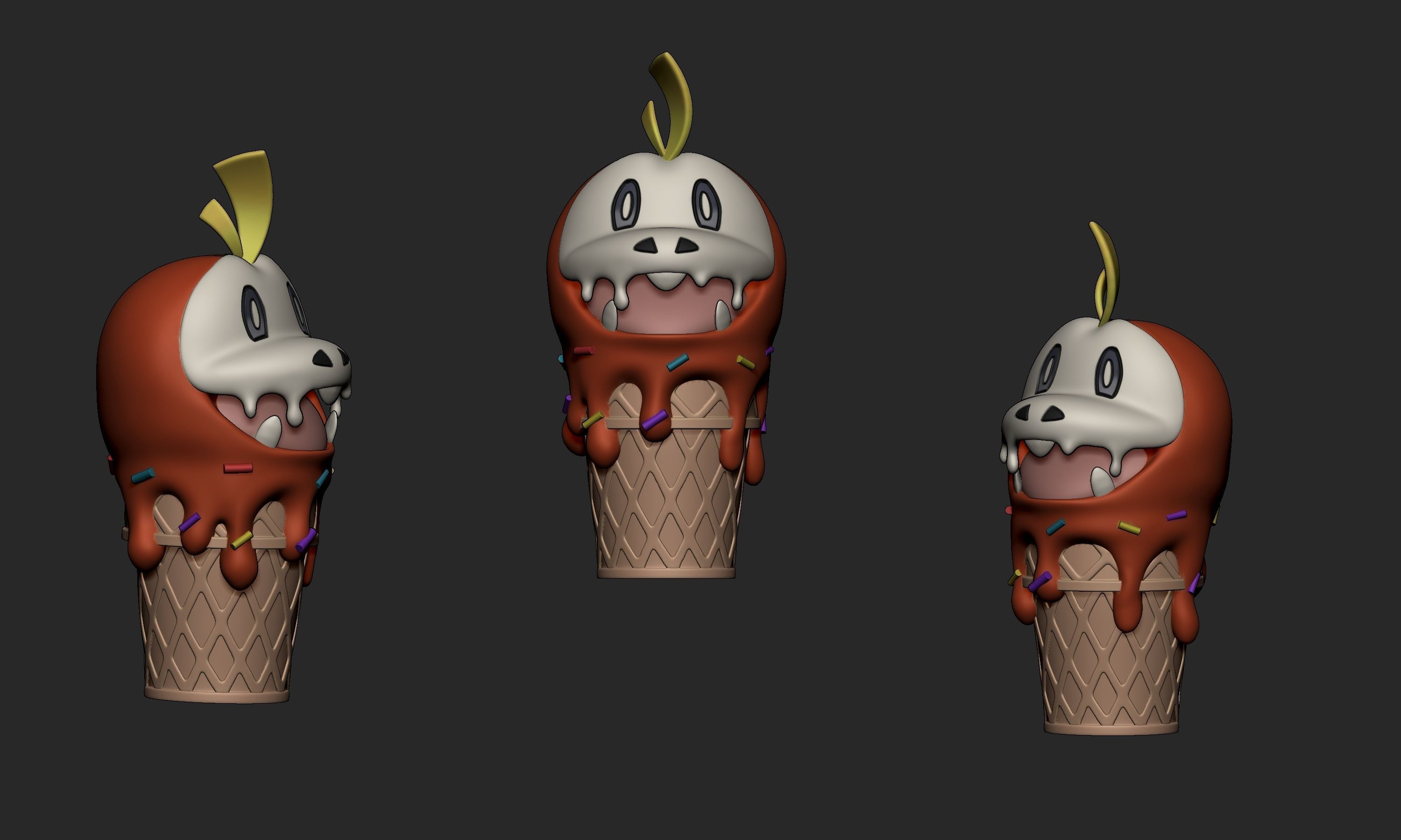 Pokemon - Fuecoco Ice Cream 3D model 3D printable | CGTrader