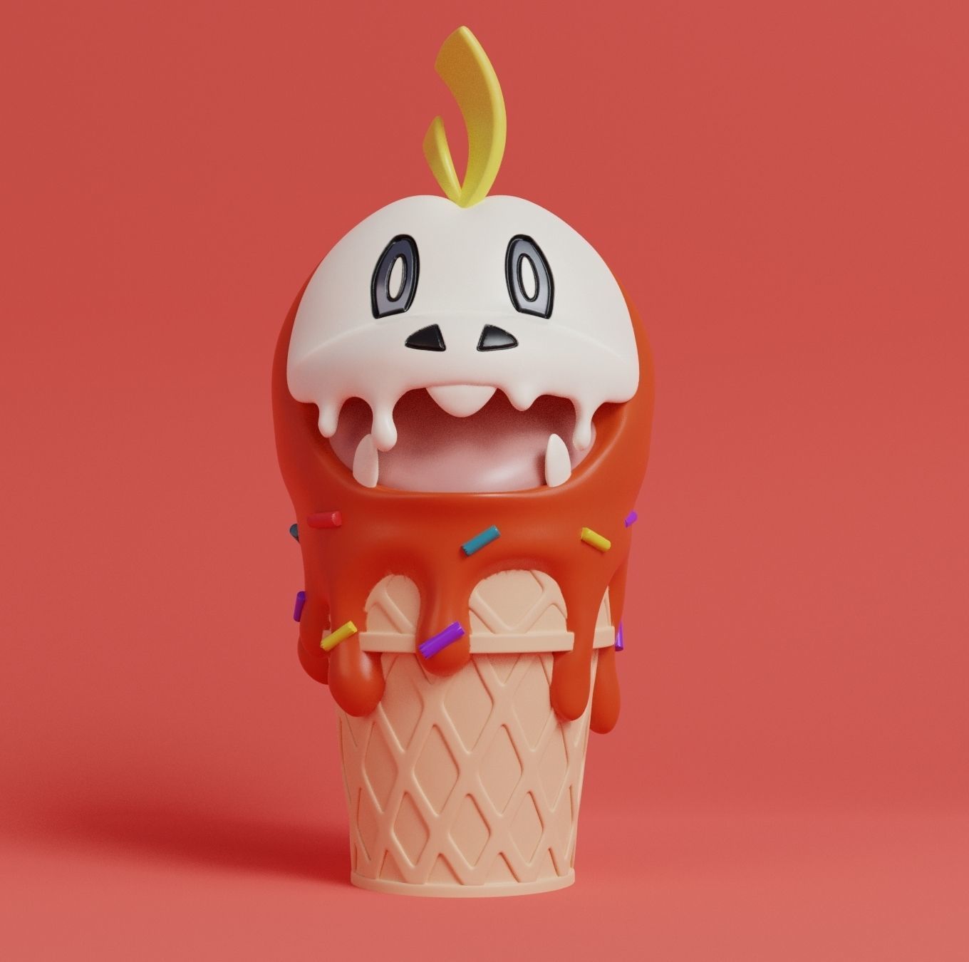Pokemon - Fuecoco Ice Cream 3D model 3D printable | CGTrader