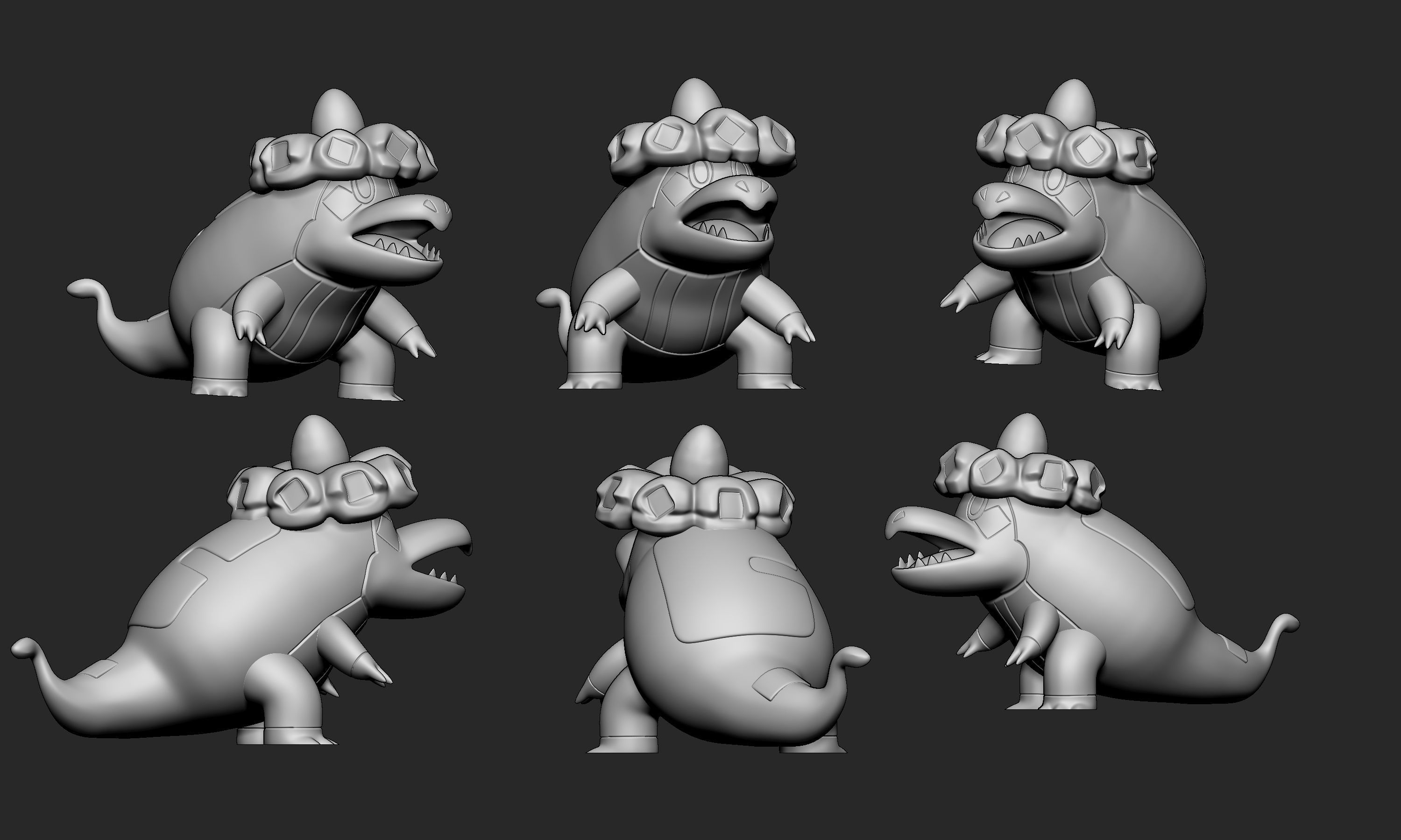 Pokemon - Crocalor with 2 poses 3D model 3D printable | CGTrader