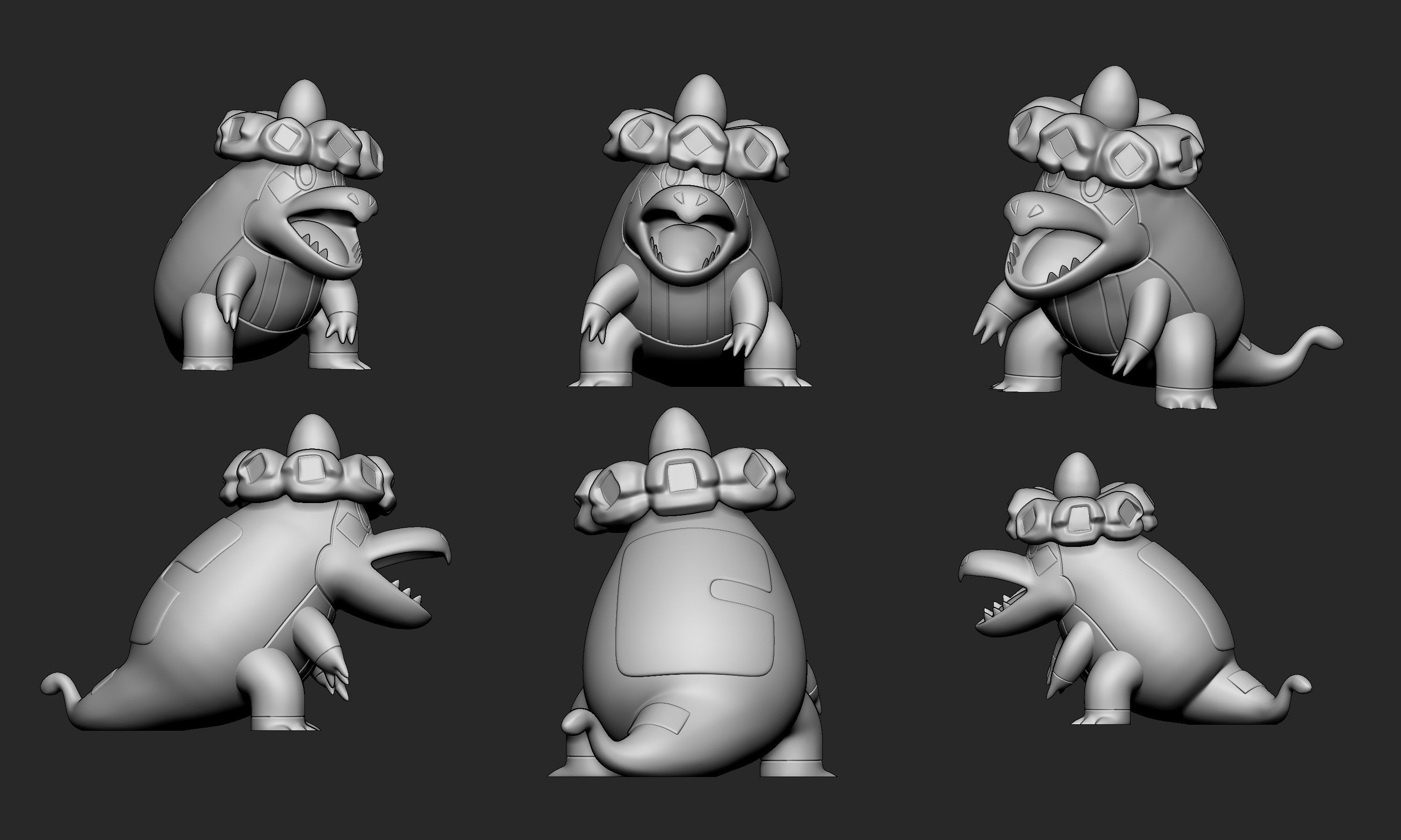 Pokemon - Fuecoco Crocalor and Skeledirge with 2 poses 3D model 3D ...