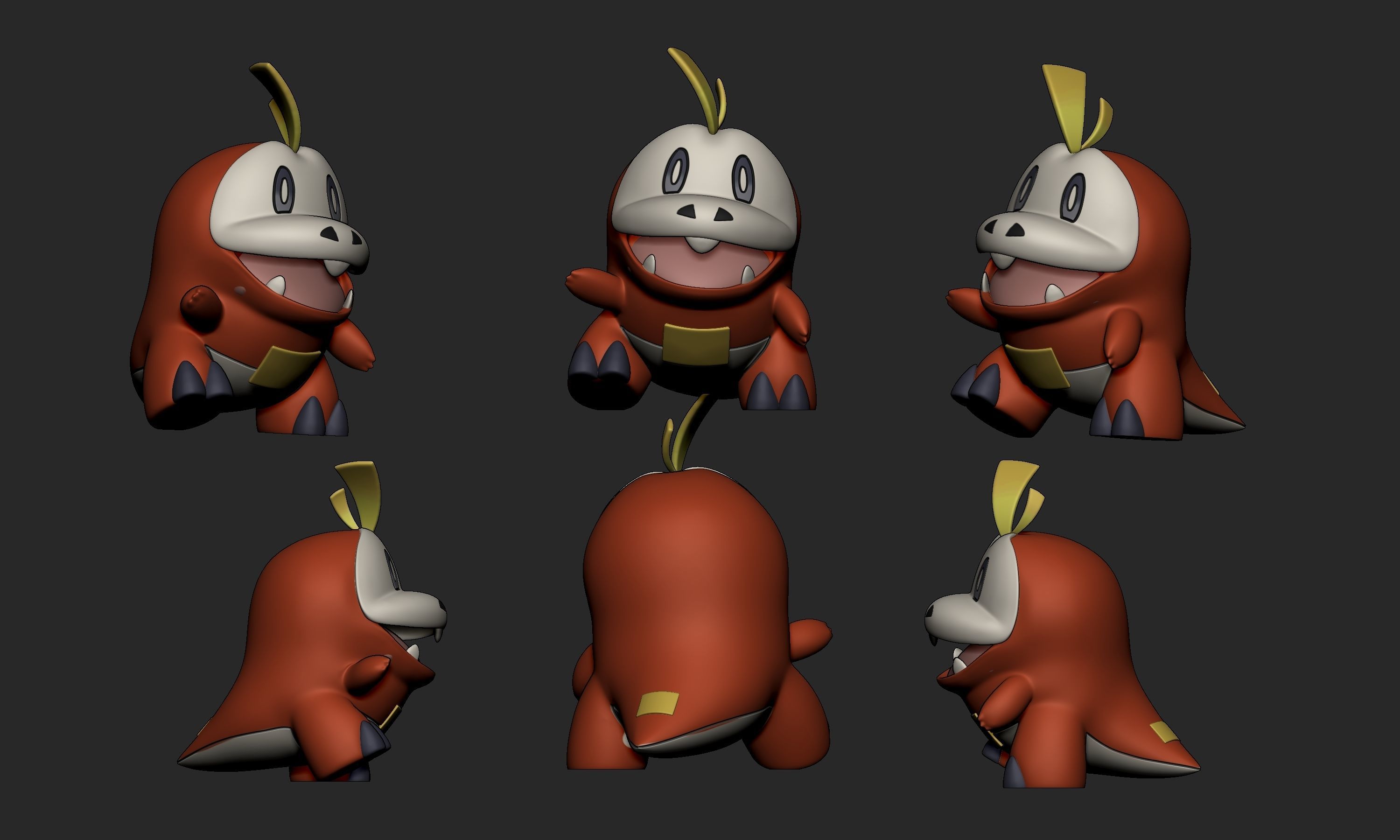 Pokemon - Fuecoco Crocalor and Skeledirge with 2 poses 3D model 3D ...