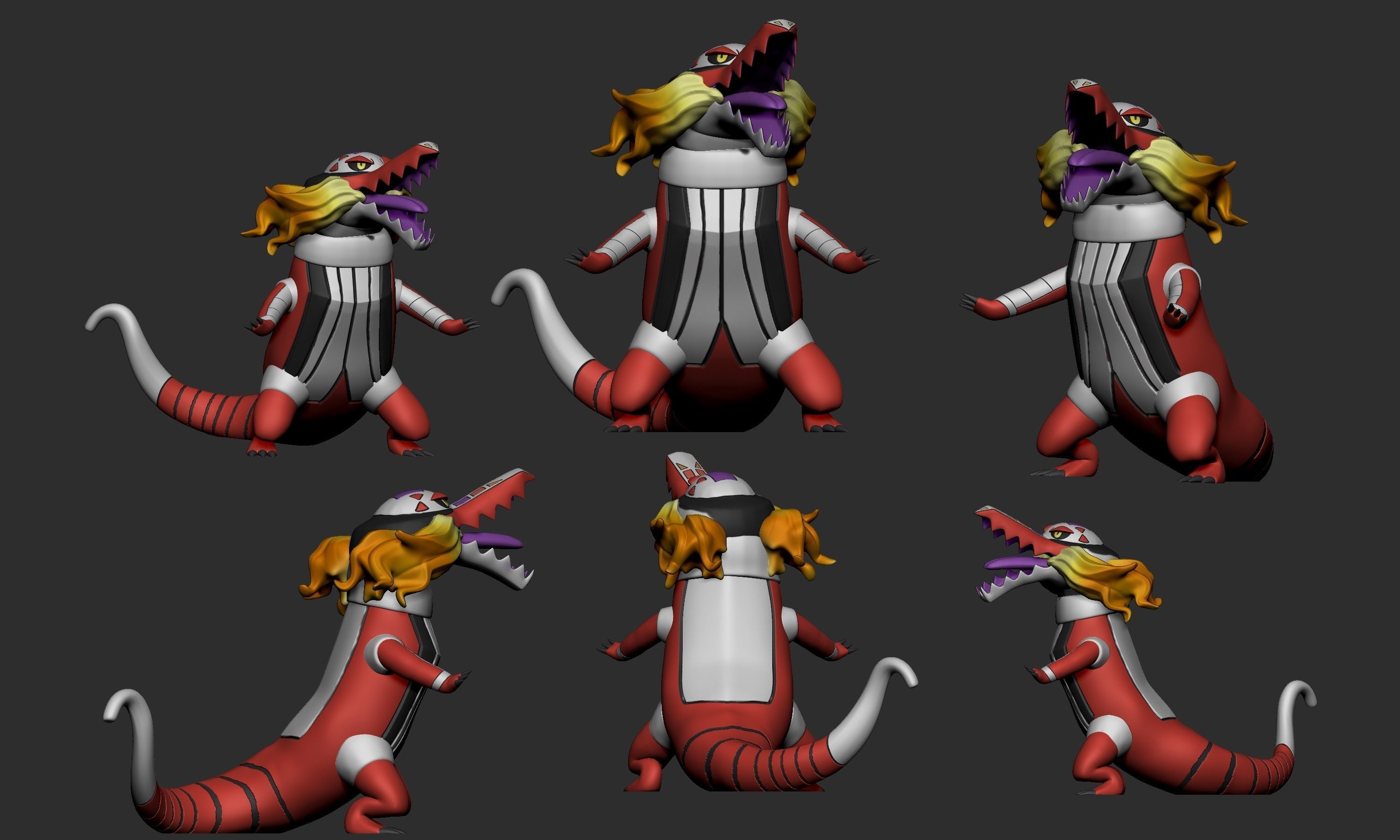 Pokemon - Fuecoco Crocalor and Skeledirge with 2 poses 3D model 3D ...