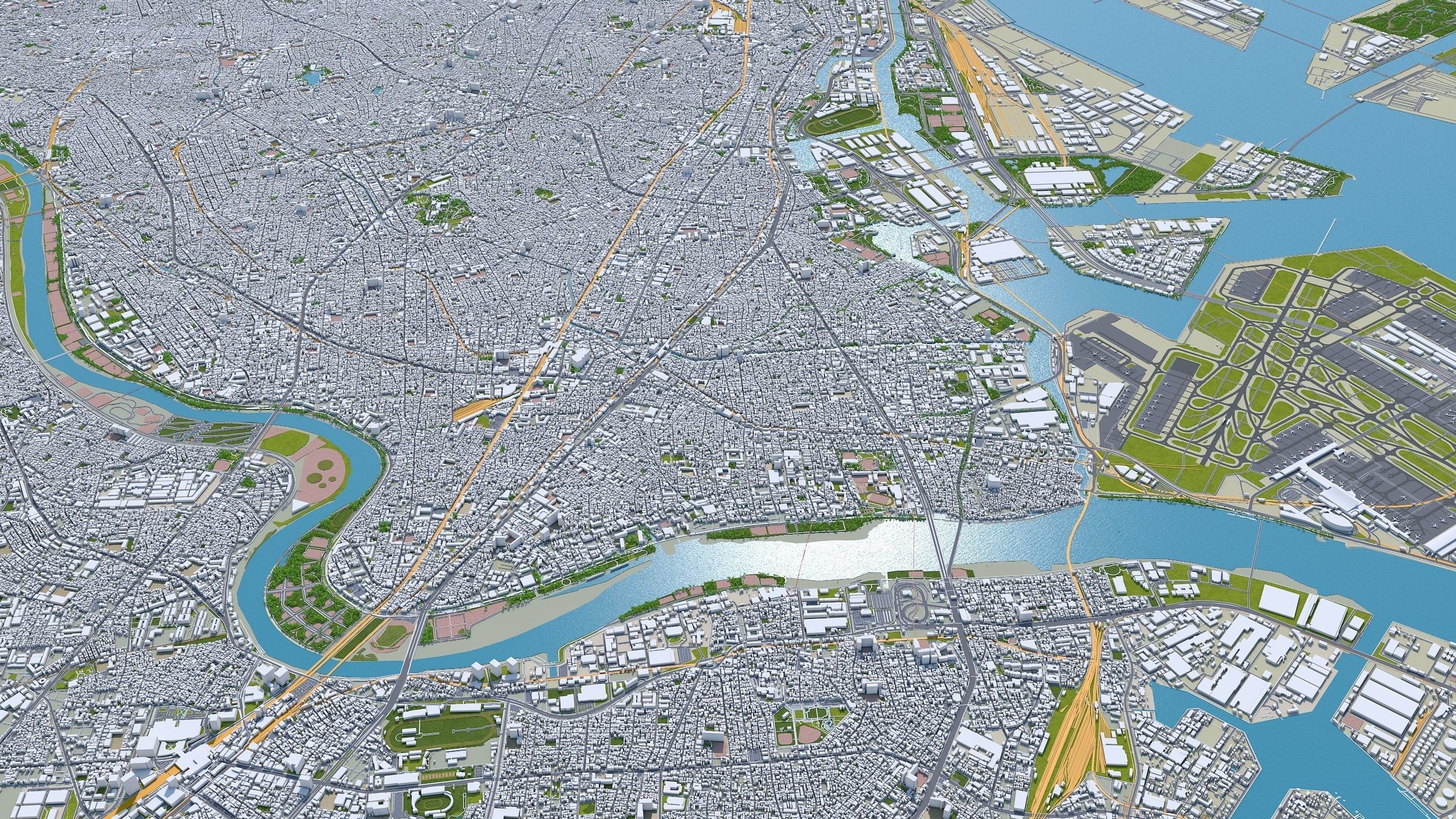 3D model Tokyo City Japan 40km VR / AR / low-poly | CGTrader