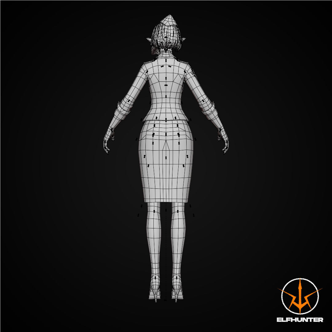3D model EXCLUSIVE ELF HUNTER EDITION RIGGED CHARACTER ELF AIR HOSTESS ...