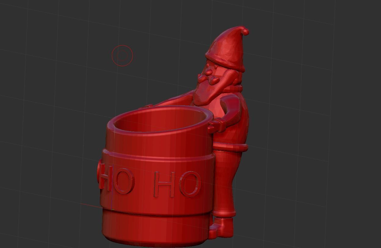 Santa pen holder 3D model 3D printable | CGTrader