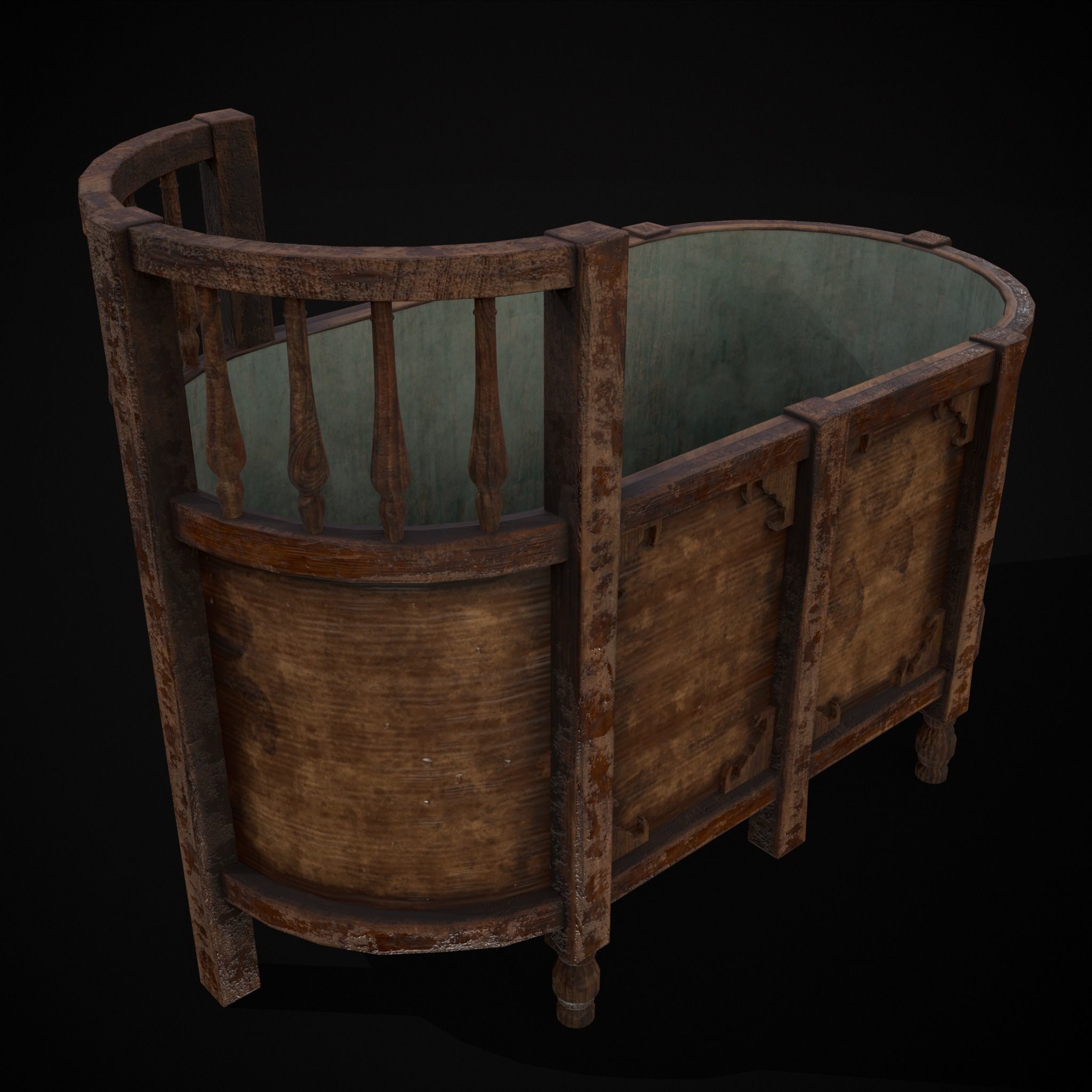 3D model Rustic Medieval Wood Bathtub VR / AR / low-poly | CGTrader