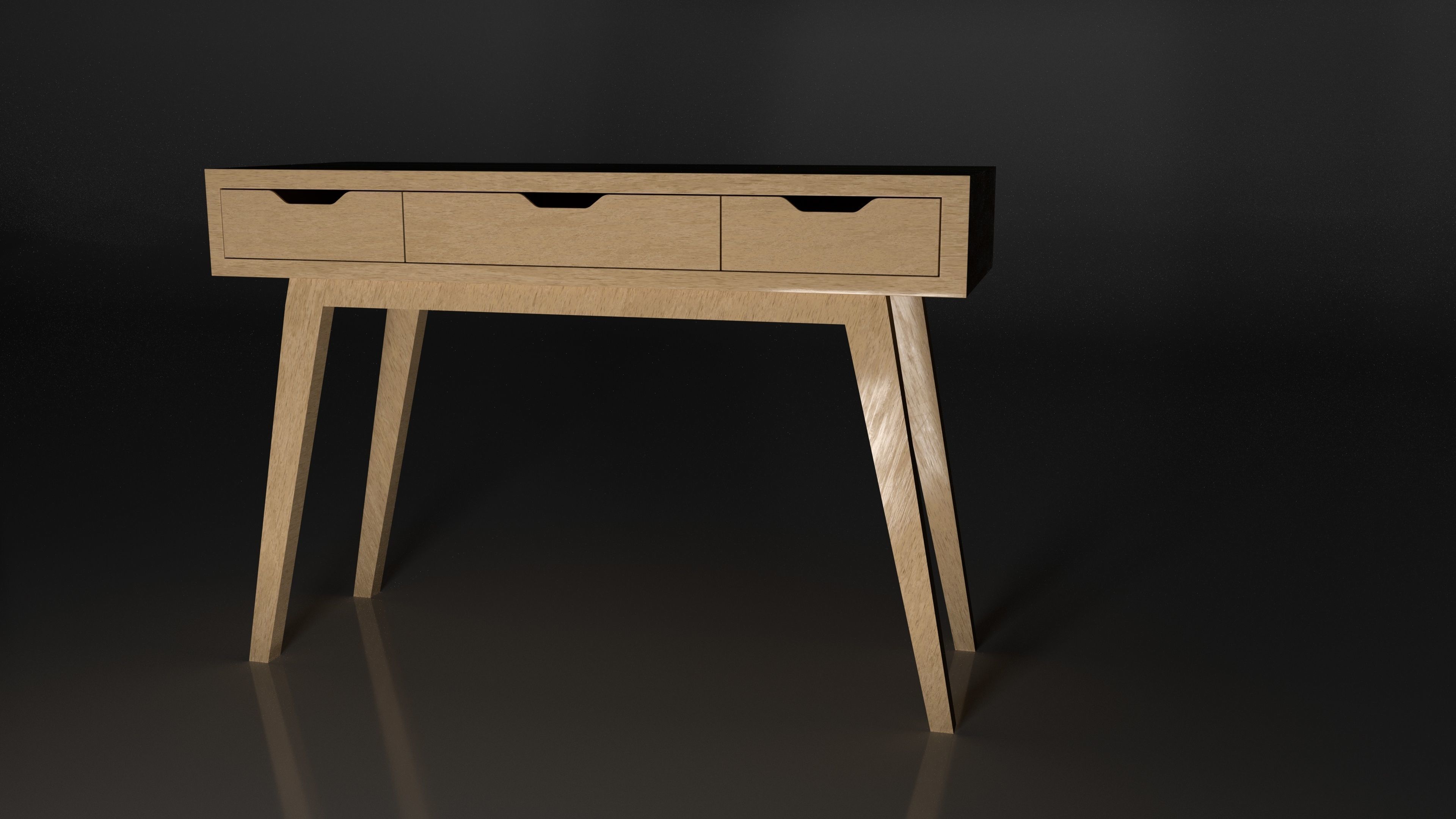 3D model Wooden Drawer Storage Unit - Low poly VR / AR / low-poly ...