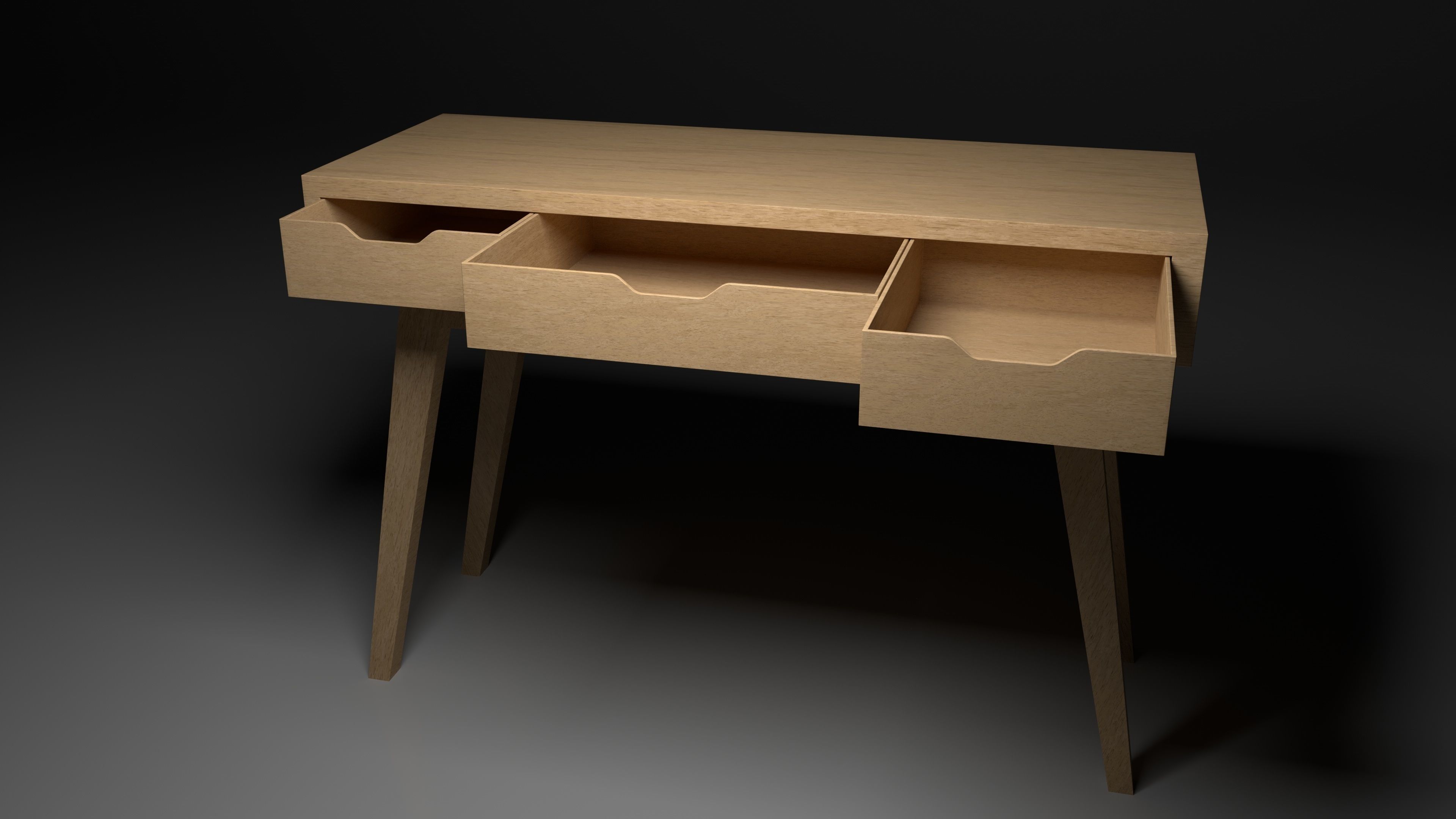 3D model Wooden Drawer Storage Unit - Low poly VR / AR / low-poly ...