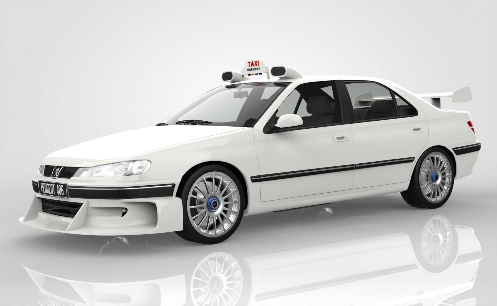 Peugeot 406 Taxi 2 3D model | CGTrader