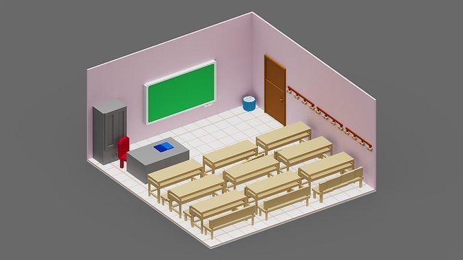 3D model Voxel Classroom VR / AR / low-poly | CGTrader