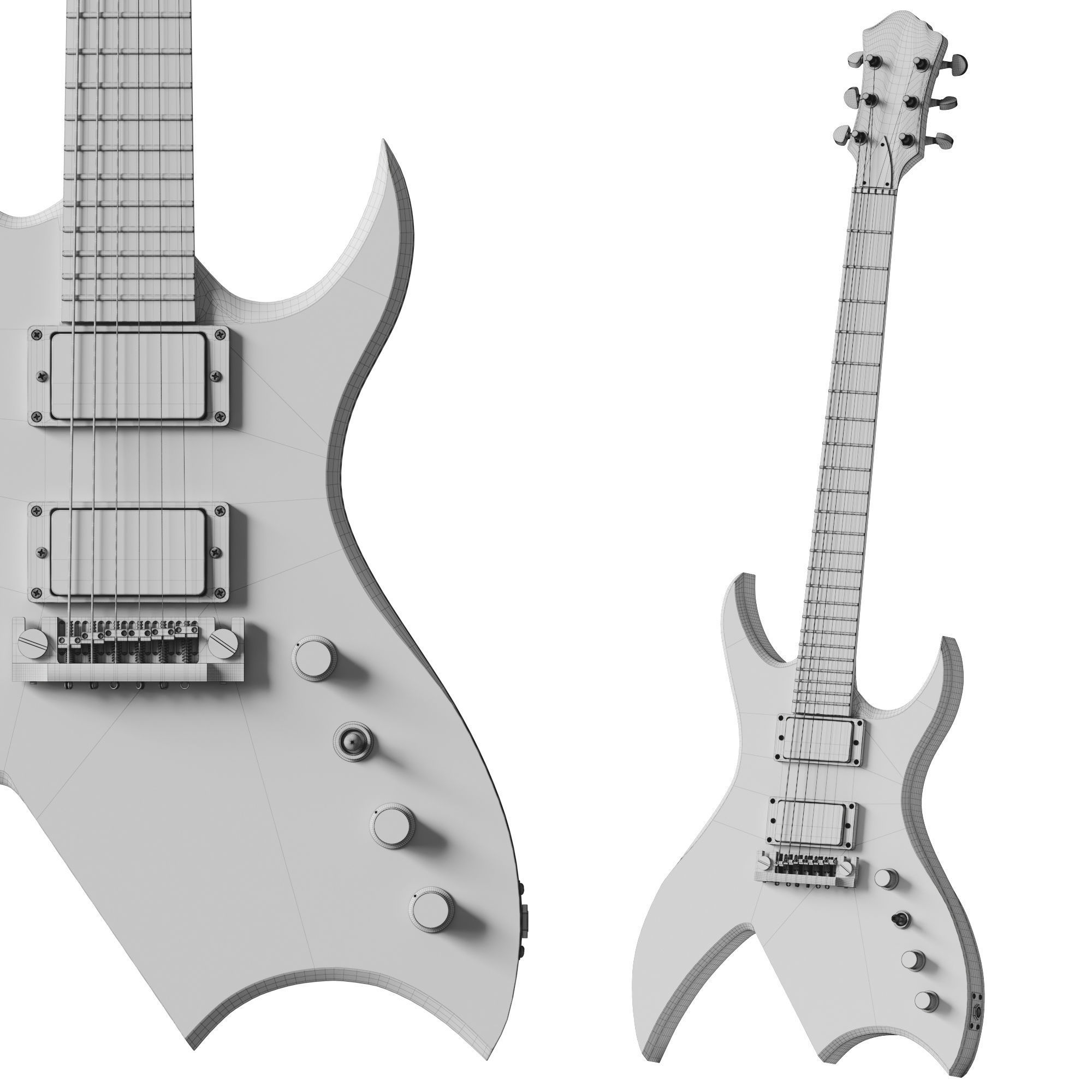 BC Rich Bich custom shop electric guitar 3D model | CGTrader