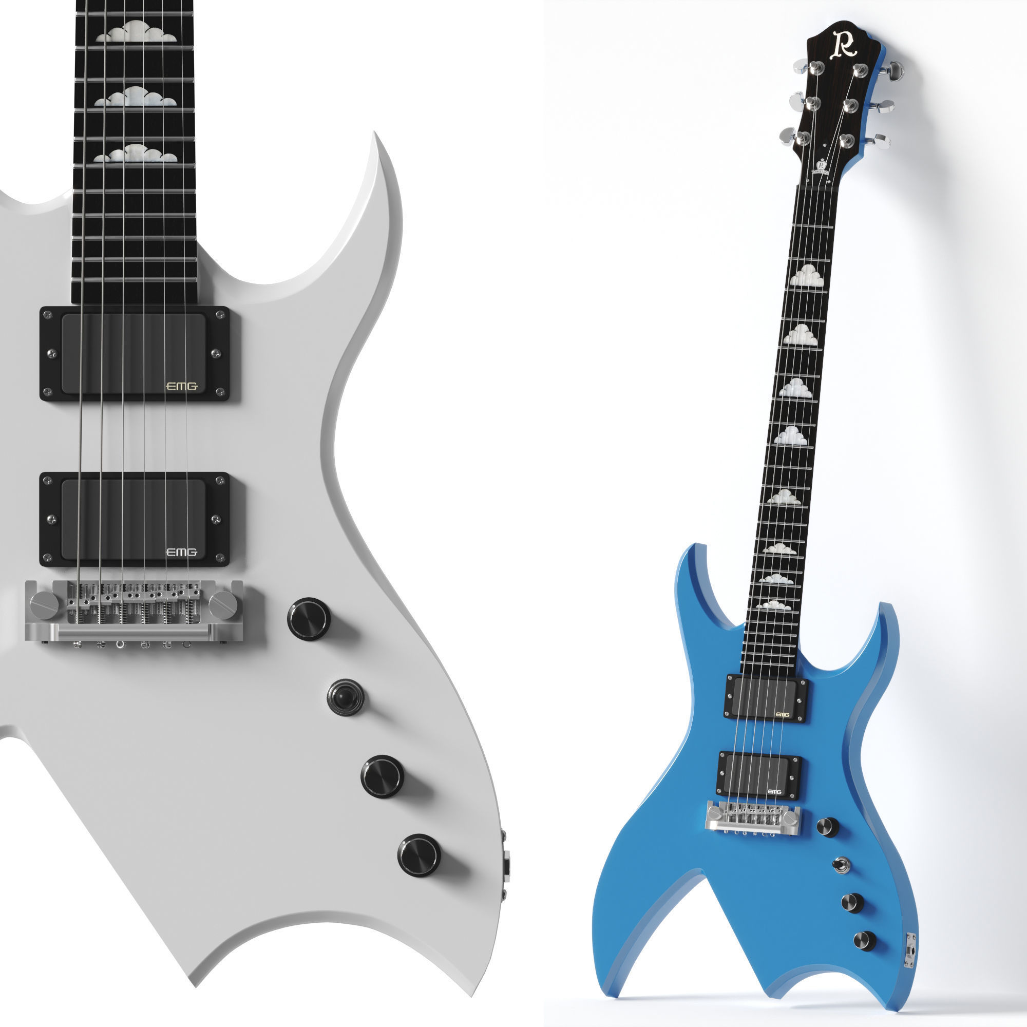 BC Rich Bich custom shop electric guitar 3D model | CGTrader