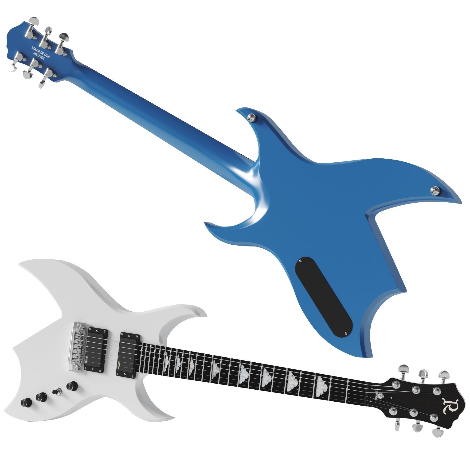 BC Rich Bich custom shop electric guitar 3D model | CGTrader