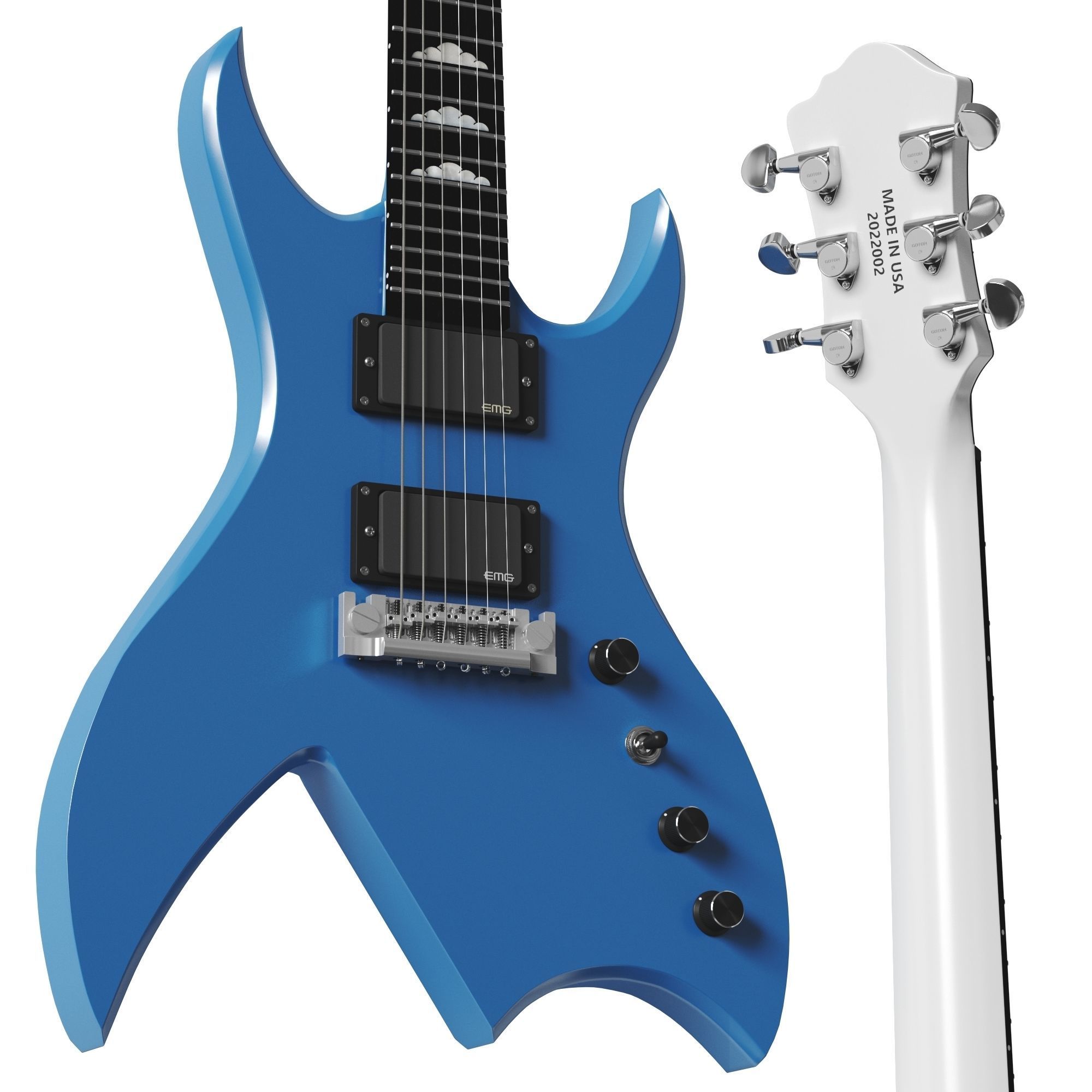 BC Rich Bich custom shop electric guitar 3D model | CGTrader