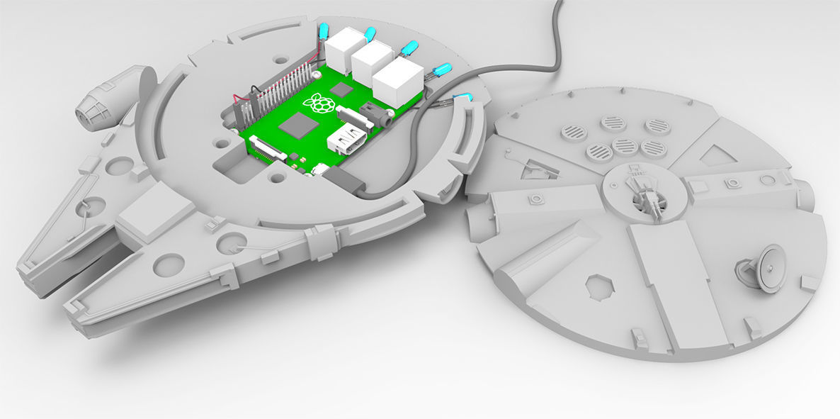Millennium Falcon Raspberry Pi case 3D model 3D printable | CGTrader