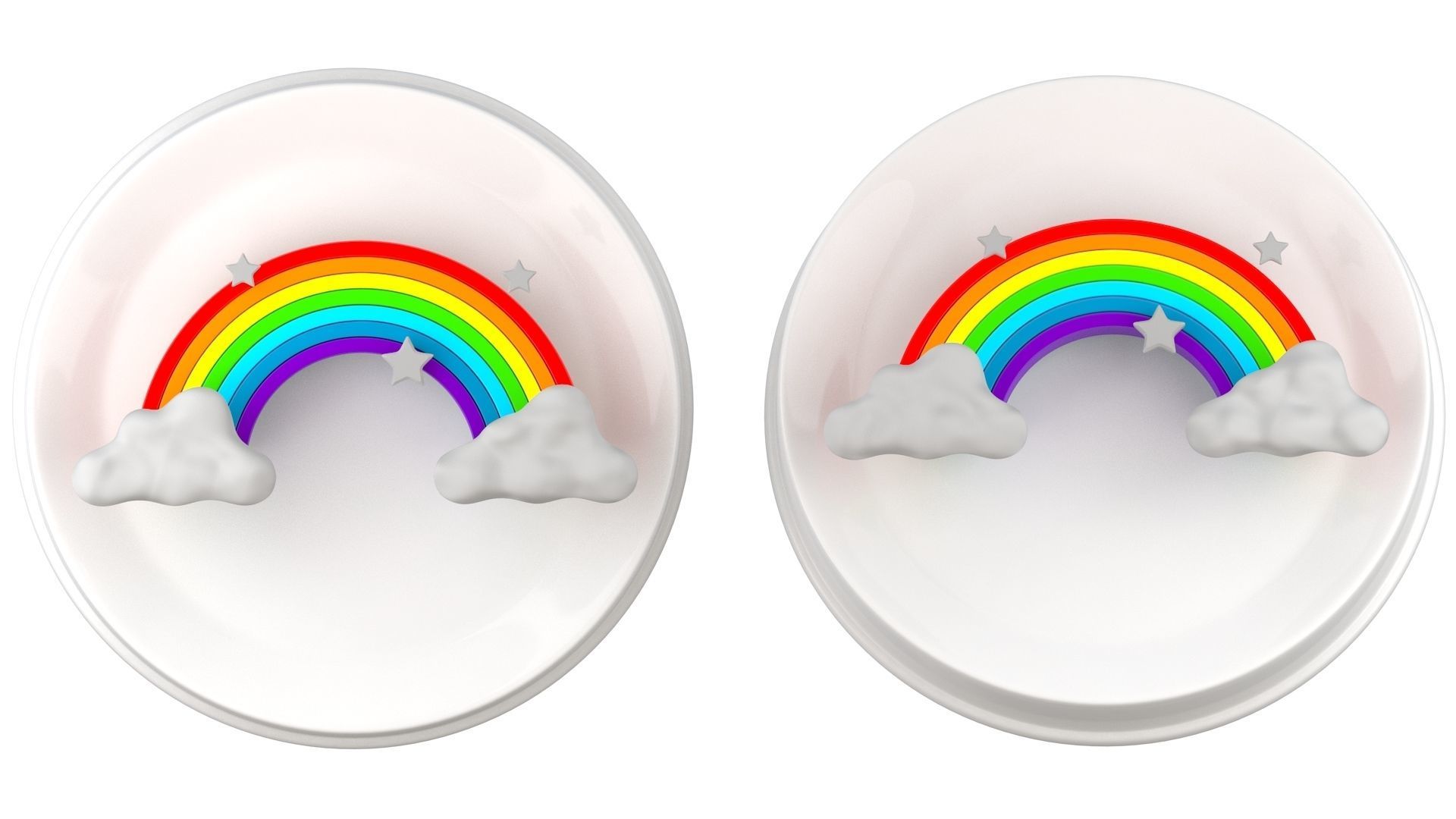 Weather Symbols Rainbow With Clouds 3D model | CGTrader
