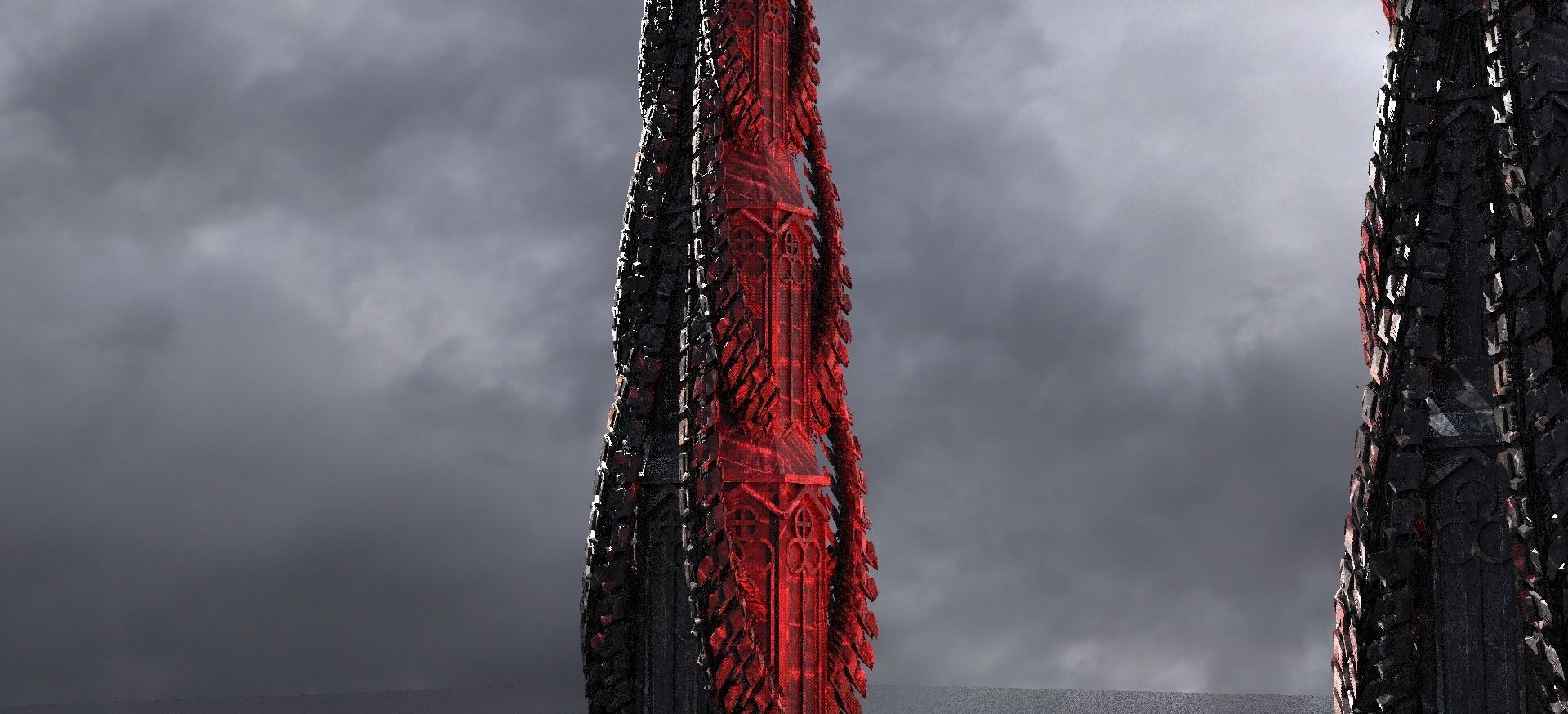 Horror Dark SpineTowers 3 Kitbash 3D model | CGTrader