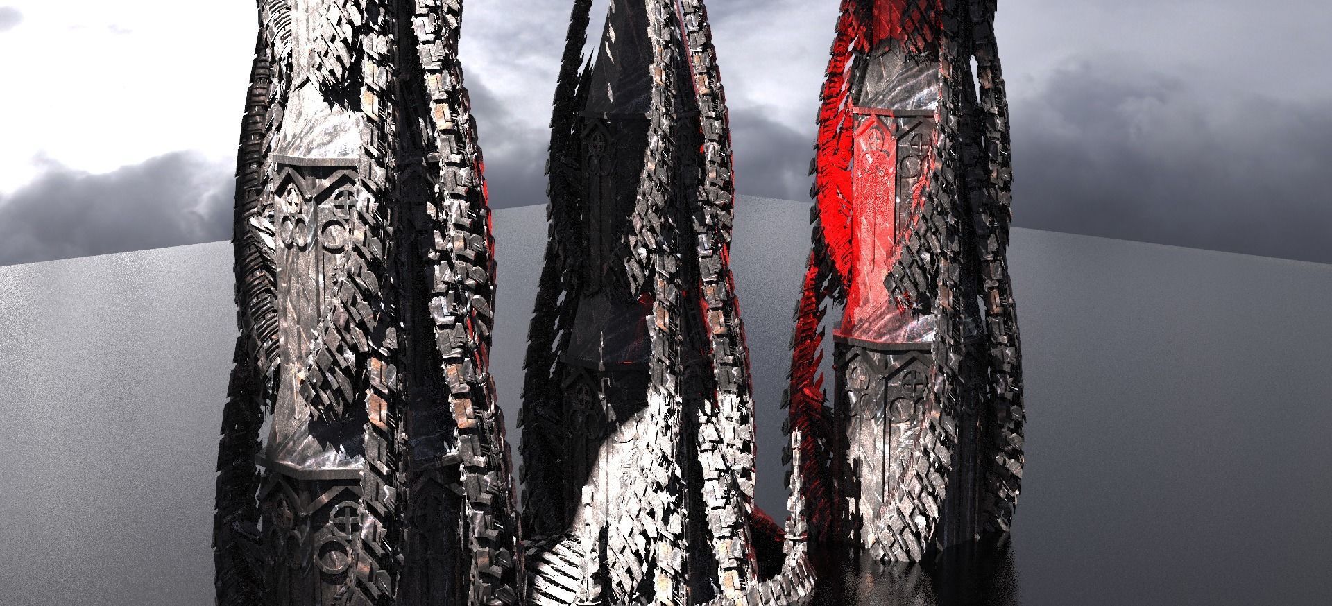 Horror Dark SpineTowers Town Kitbash 1 3D model | CGTrader