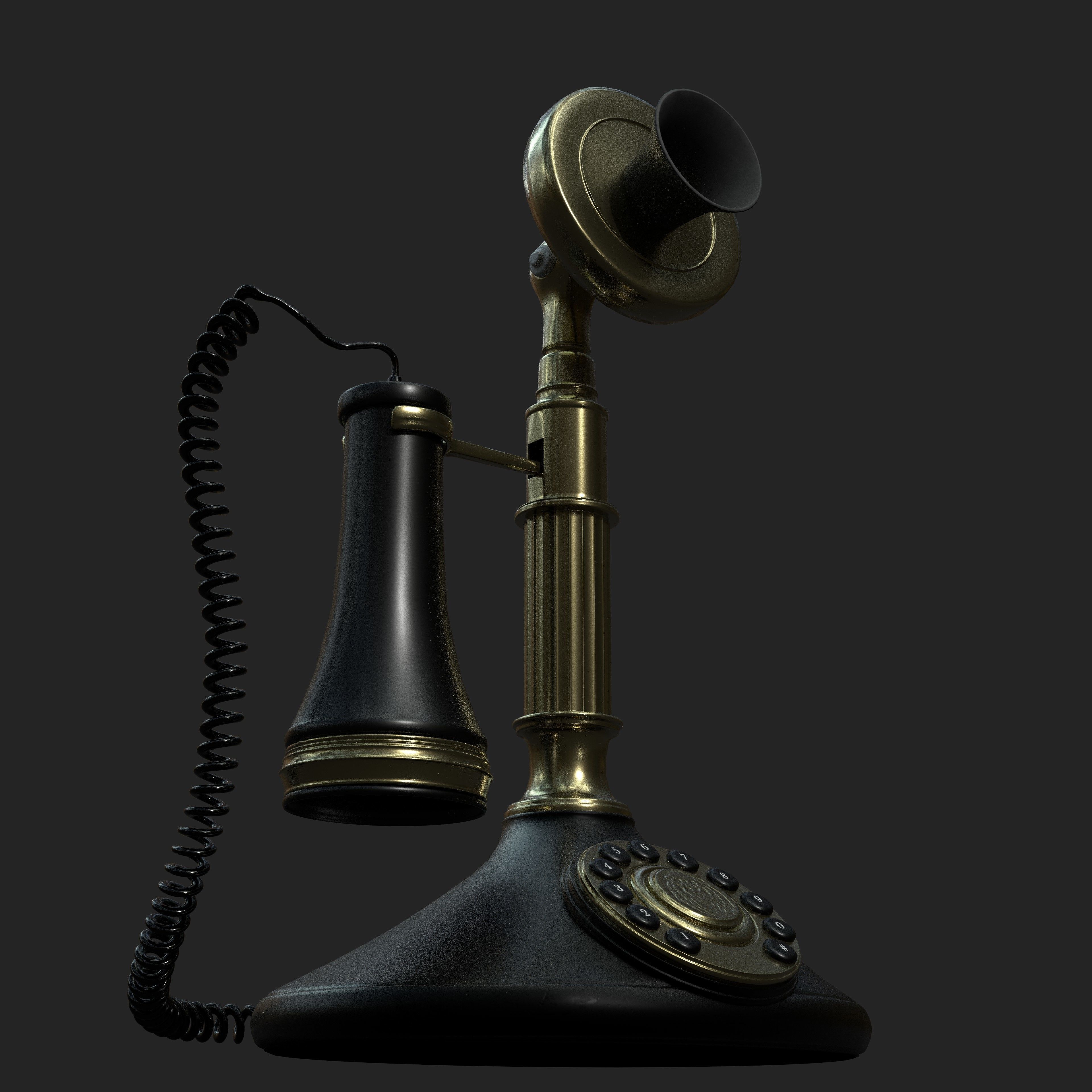 Candlestick phone 1920 free VR / AR / low-poly 3D model | CGTrader