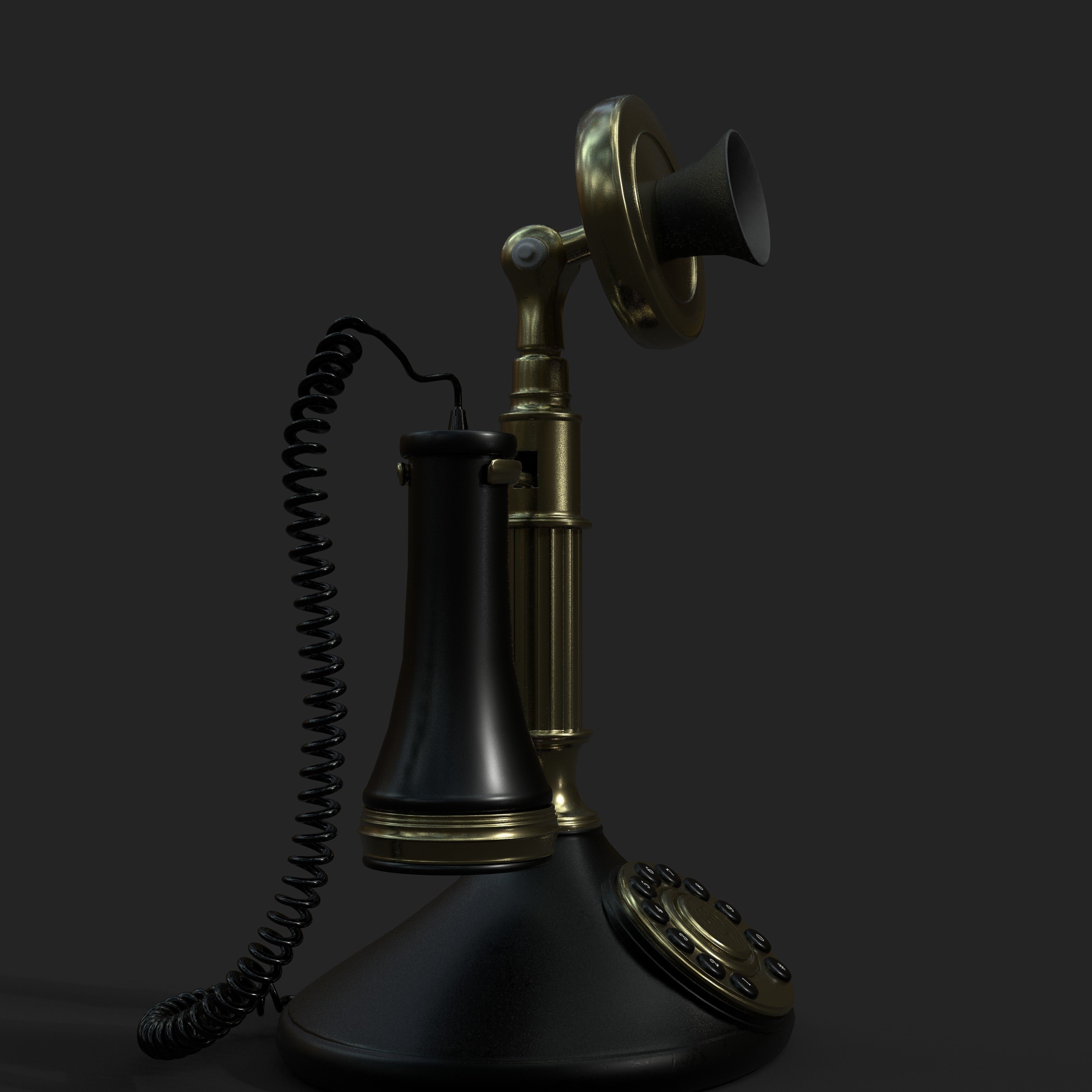 Candlestick phone 1920 free VR / AR / low-poly 3D model | CGTrader