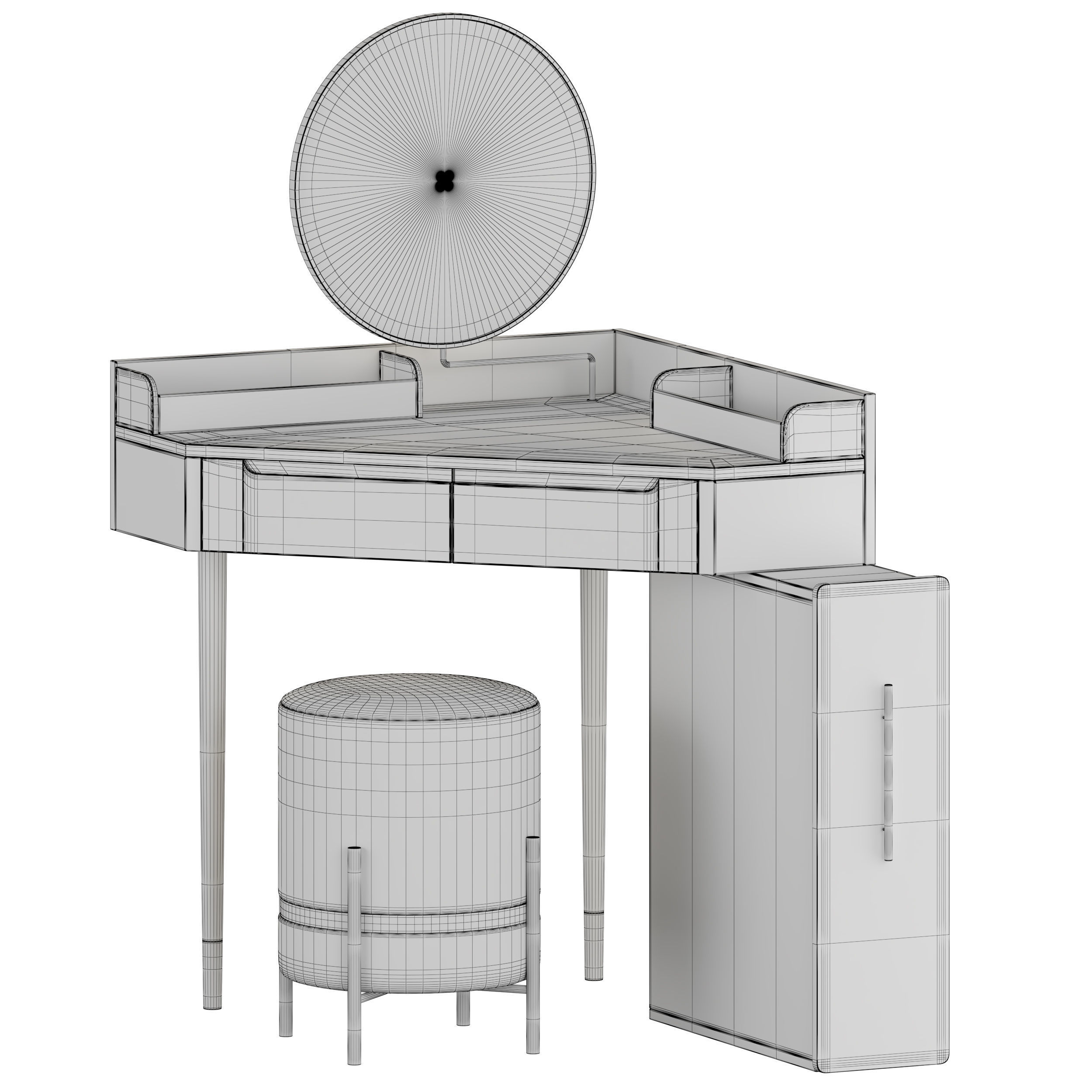 FANIE Corner Vanity Set 3D model | CGTrader
