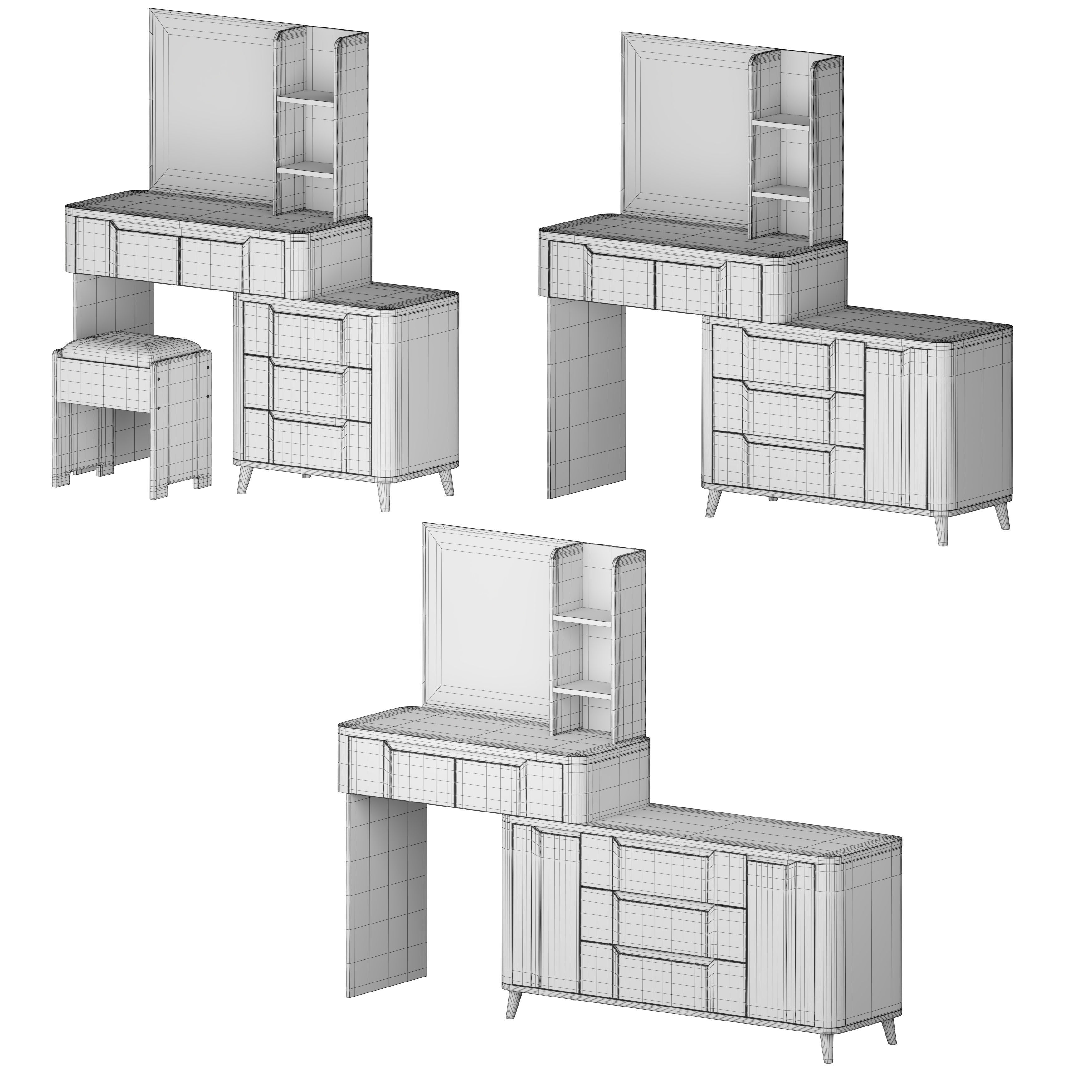 KAITLYN Modern Vanity Set 3D model | CGTrader