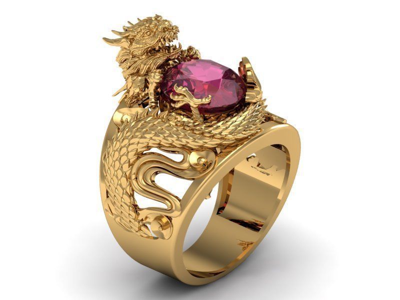 Dragon ring gem 3D model | CGTrader