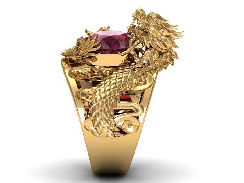Dragon ring gem 3D model | CGTrader