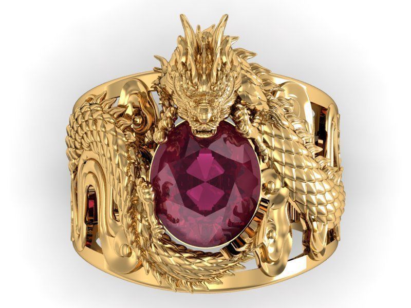 Dragon ring gem 3D model | CGTrader