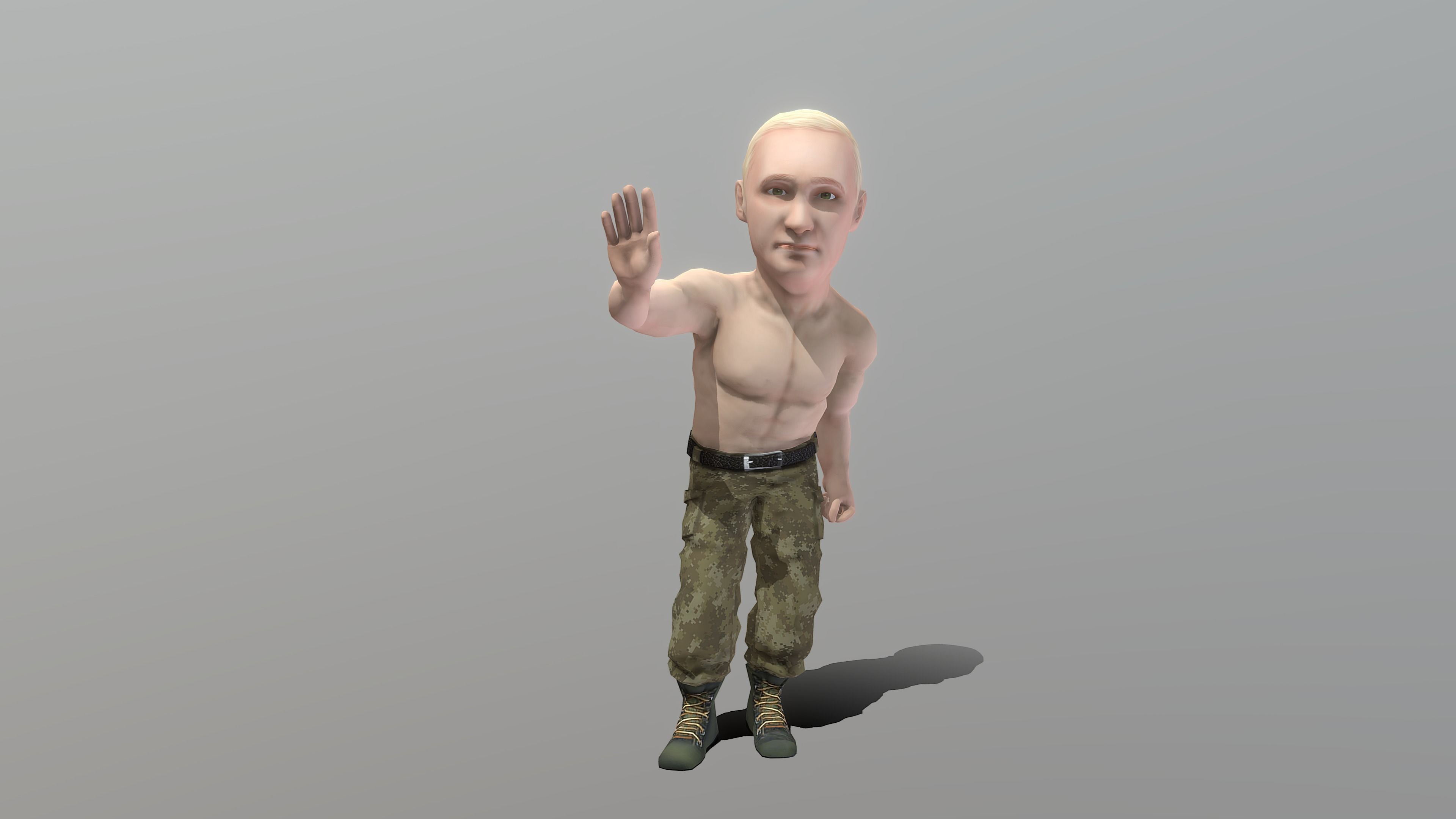3D model Cartoon Putin VR / AR / low-poly rigged animated | CGTrader