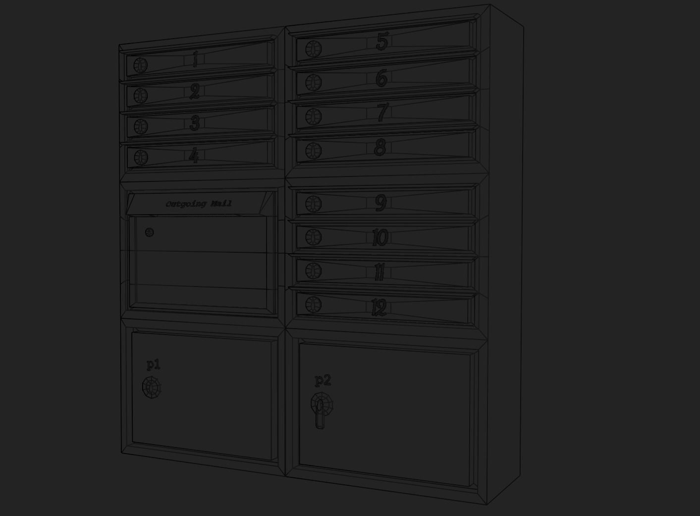 3D model Stylized Community Mailbox VR / AR / low-poly | CGTrader