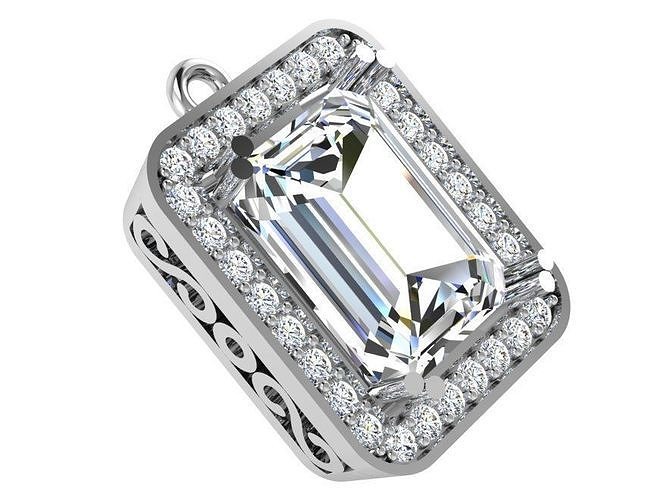 Square diamond stone pendant 3183 3D print model 3D model 3D printable ...