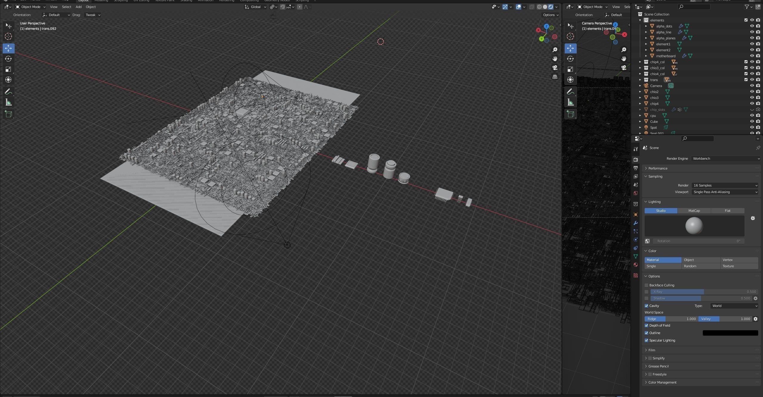 Chip board scene Blender 3D model | CGTrader