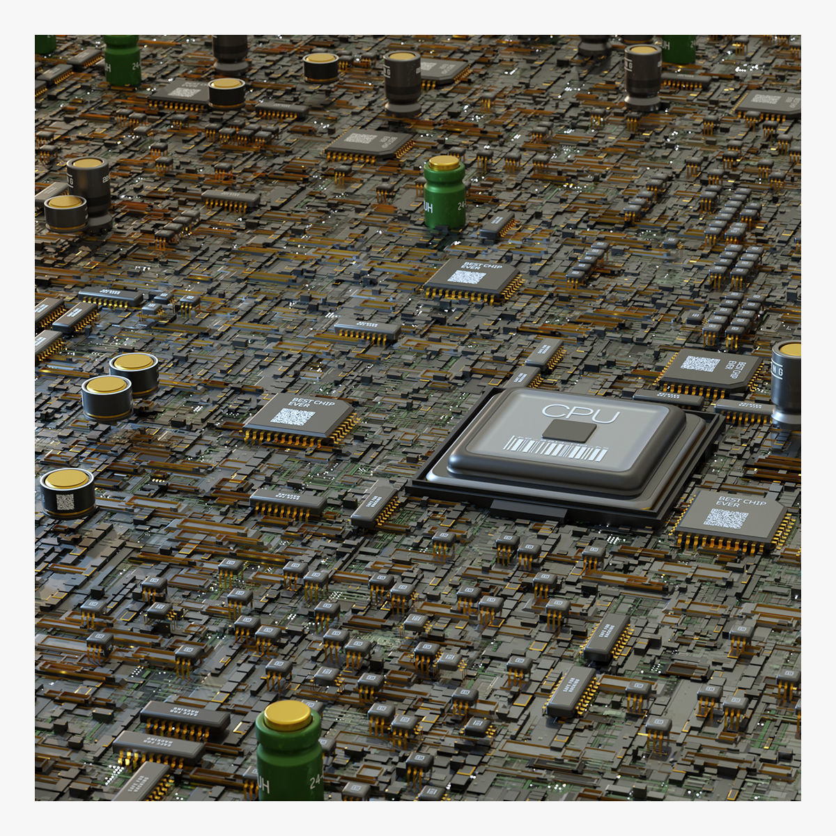 Chip board scene Blender 3D model | CGTrader